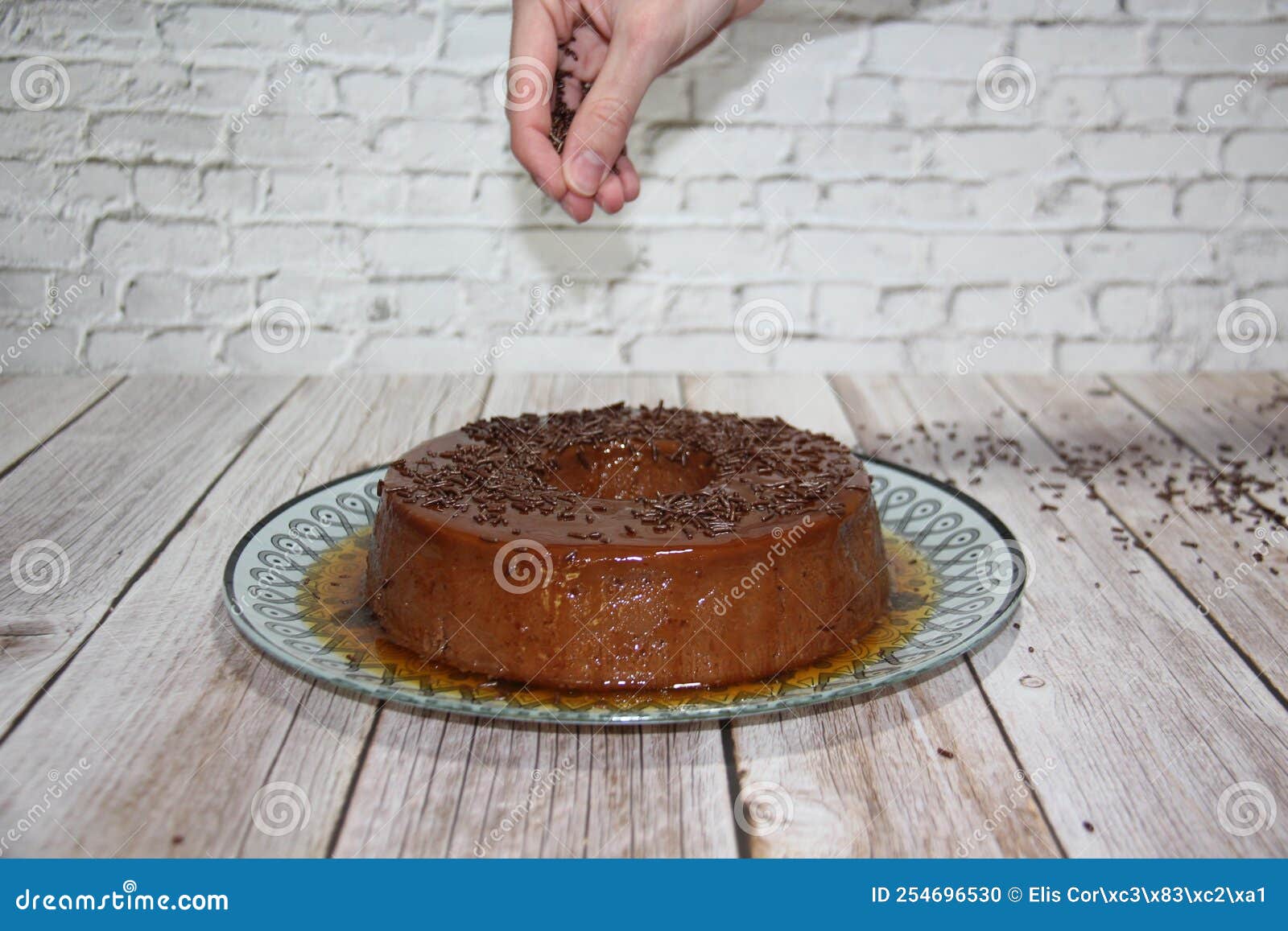 Chocolate Milk Pudding, Brazilian Dessert. Stock Photo - Image of baked ...