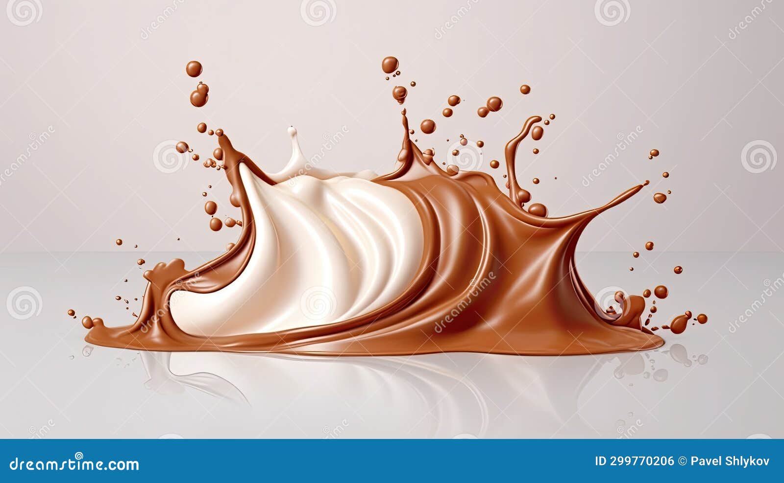 Chocolate and Milk Splashes Moving To Each Other Stock Photo - Image of ...