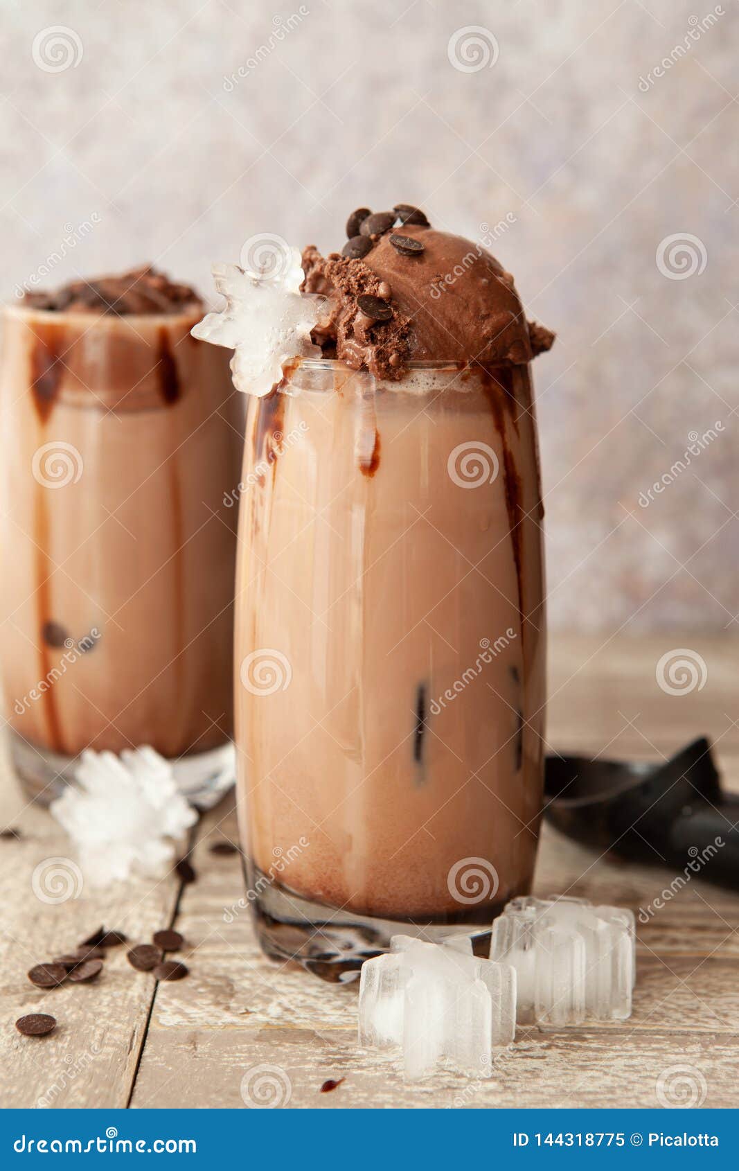 Chocolate Milkshake with Ice Cream Stock Image - Image of sauce, scoop ...