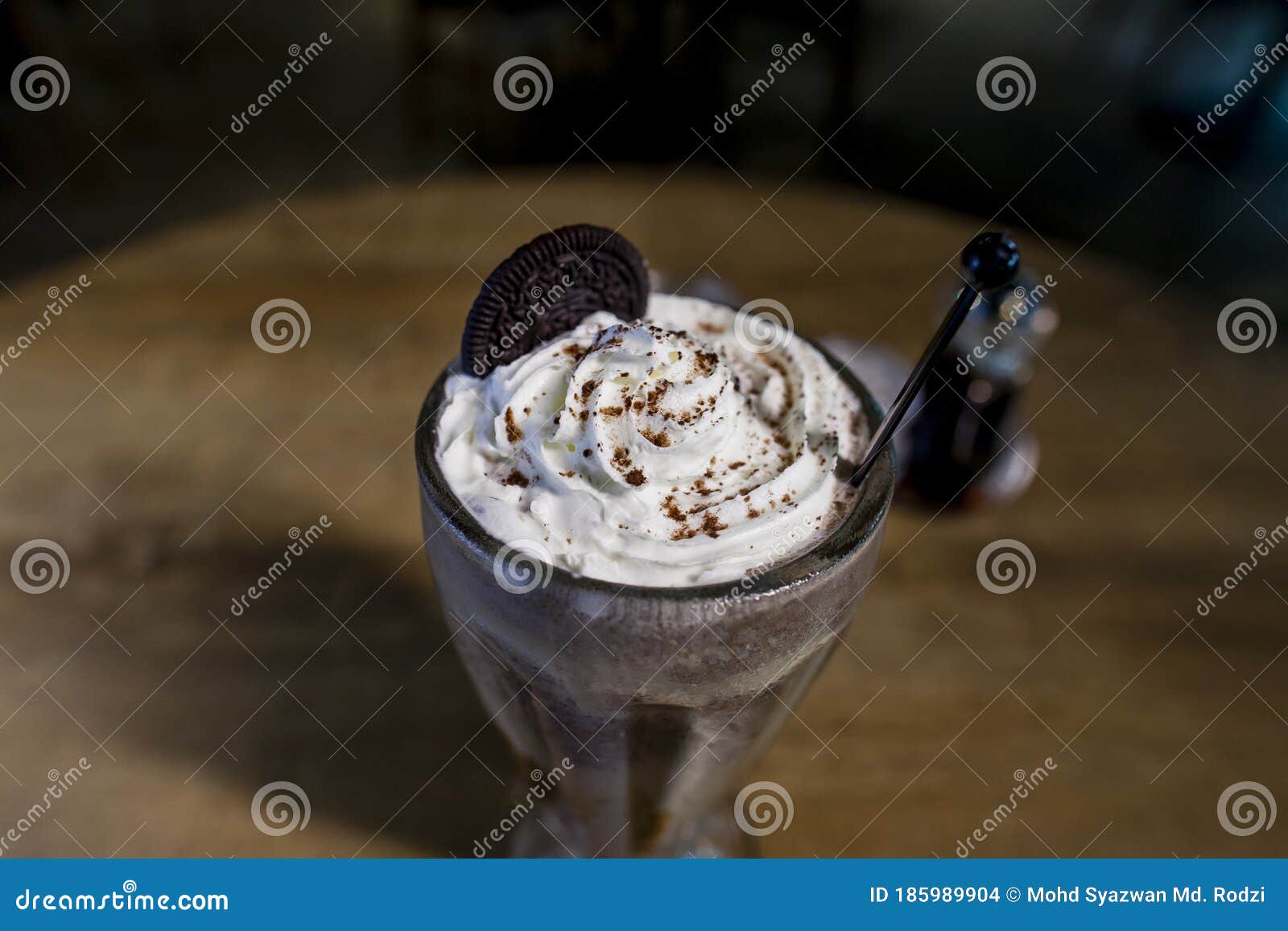 Chocolate Milkshake Blended Top View. Stock Photo - Image of ...