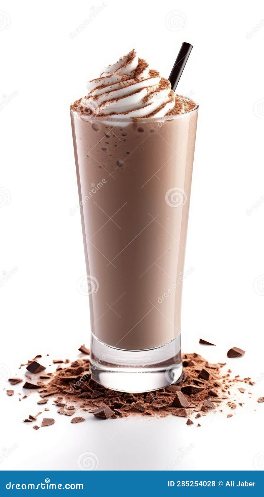 Chocolate Milkshake on a White Background Stock Illustration ...