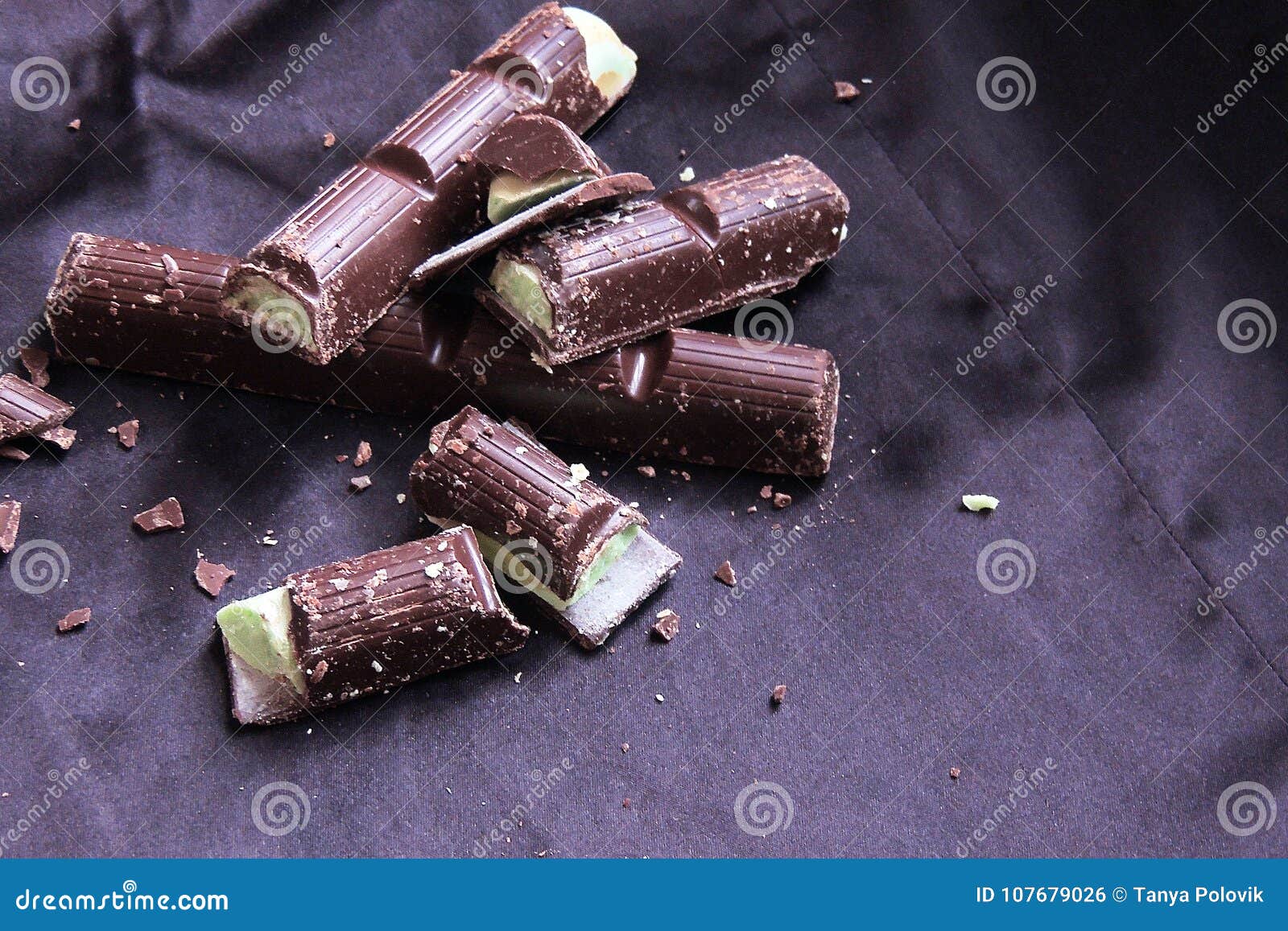 Chocolate with Mint Filling Stock Photo - Image of candies, gourmet ...
