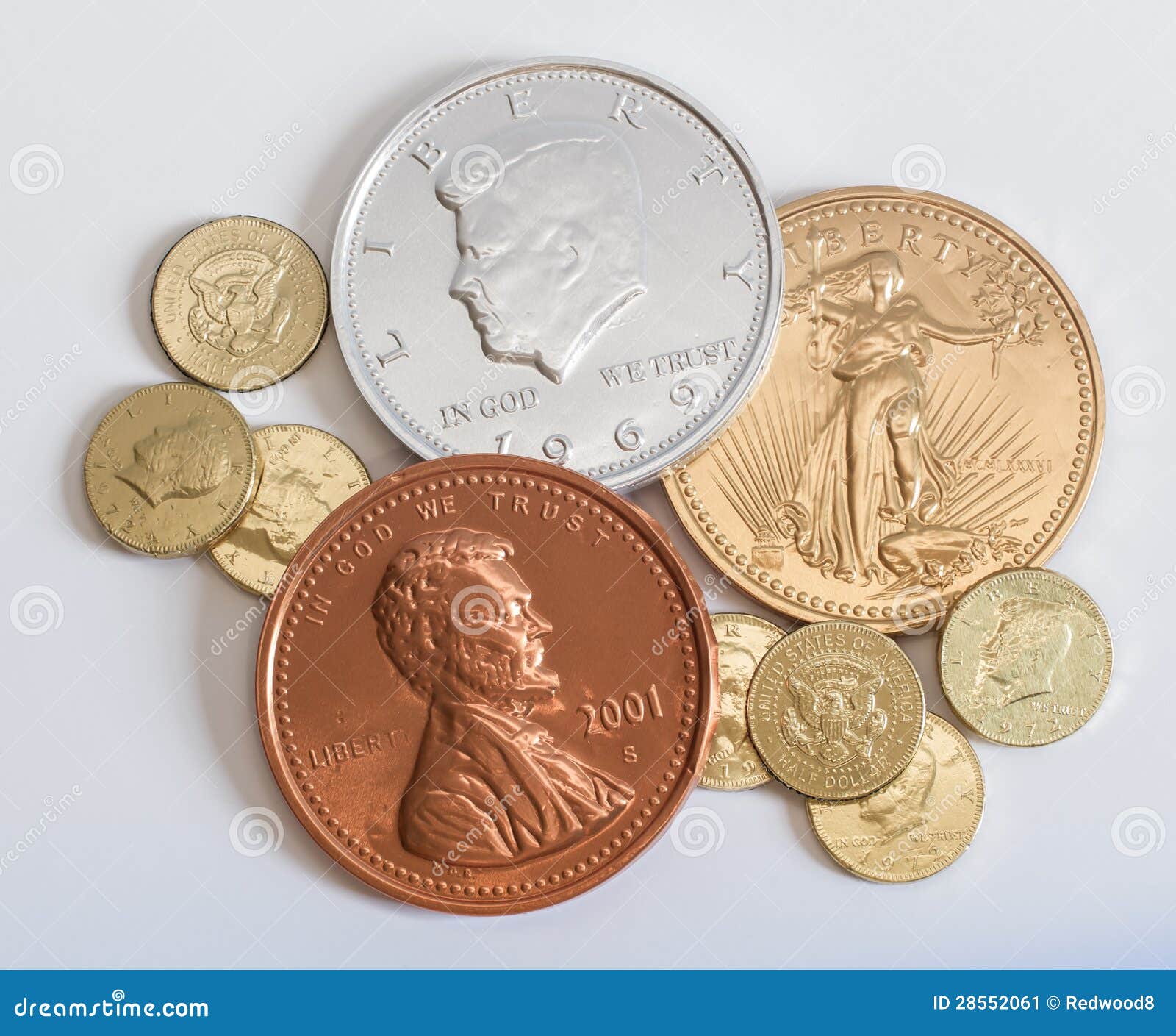 Chocolate Money Coins stock image. Image of president - 28552061