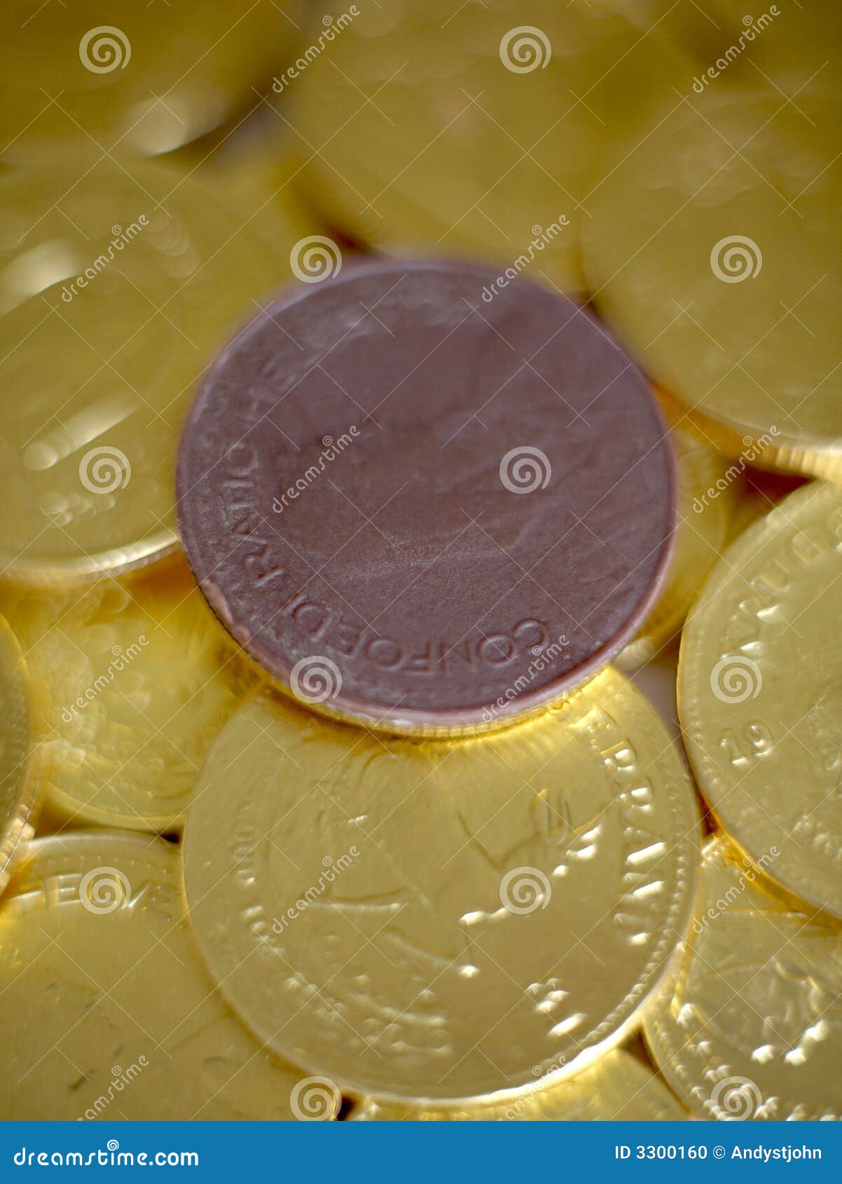 Chocolate money coins stock photo. Image of snack, treat - 3300160