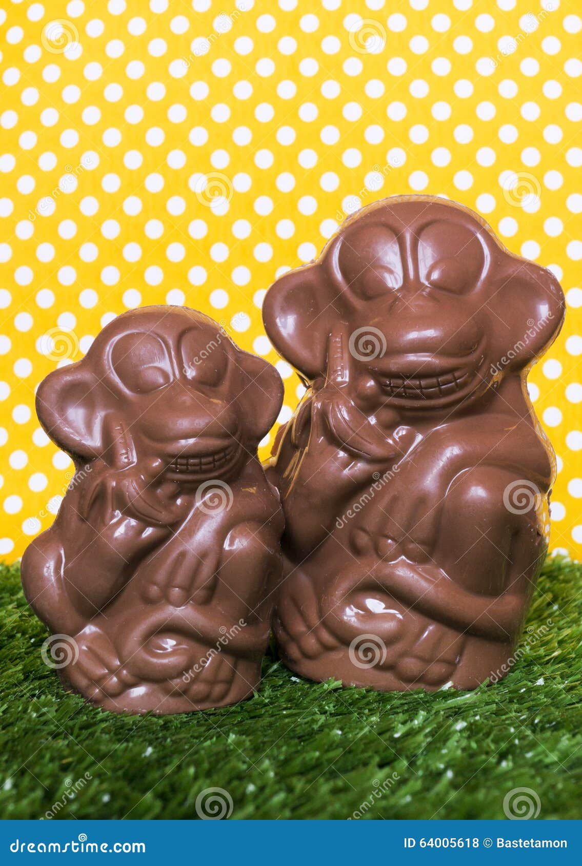Chocolate Monkey on the Grass Stock Photo - Image of monkeys, symbol ...