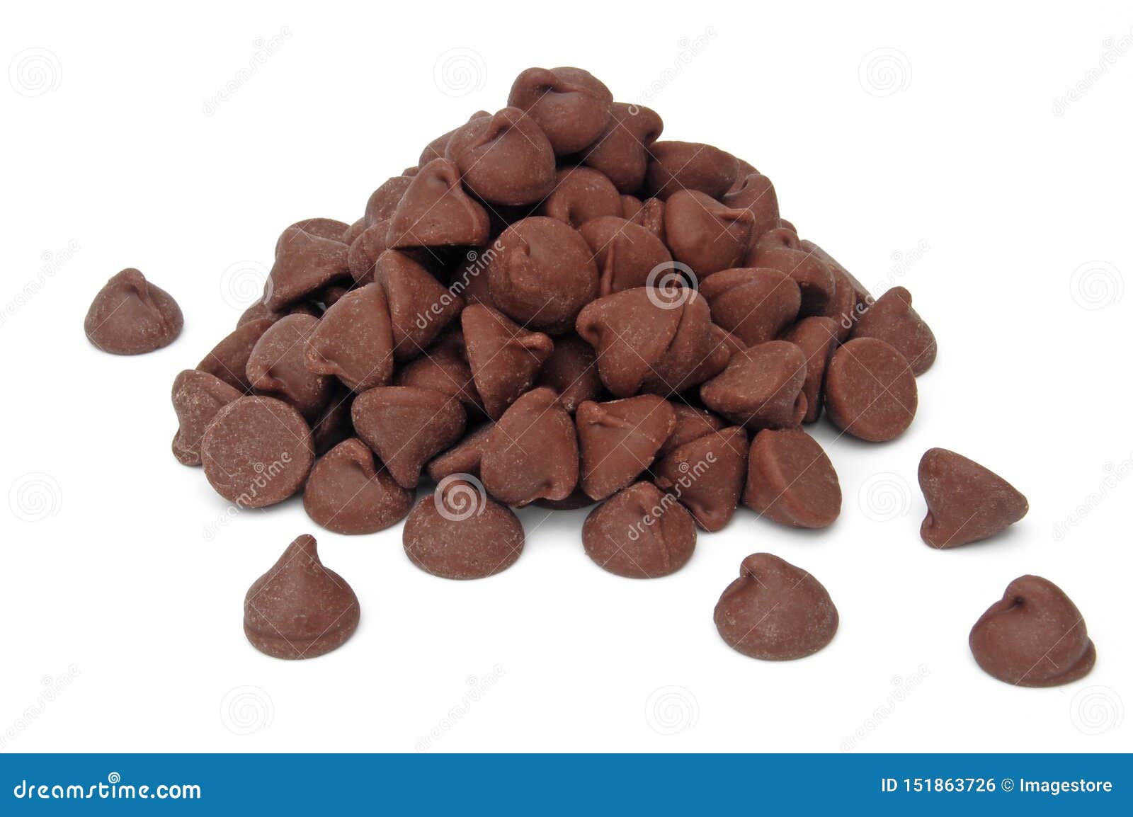 Chocolate morsels pile stock photo. Image of gourmet - 151863726