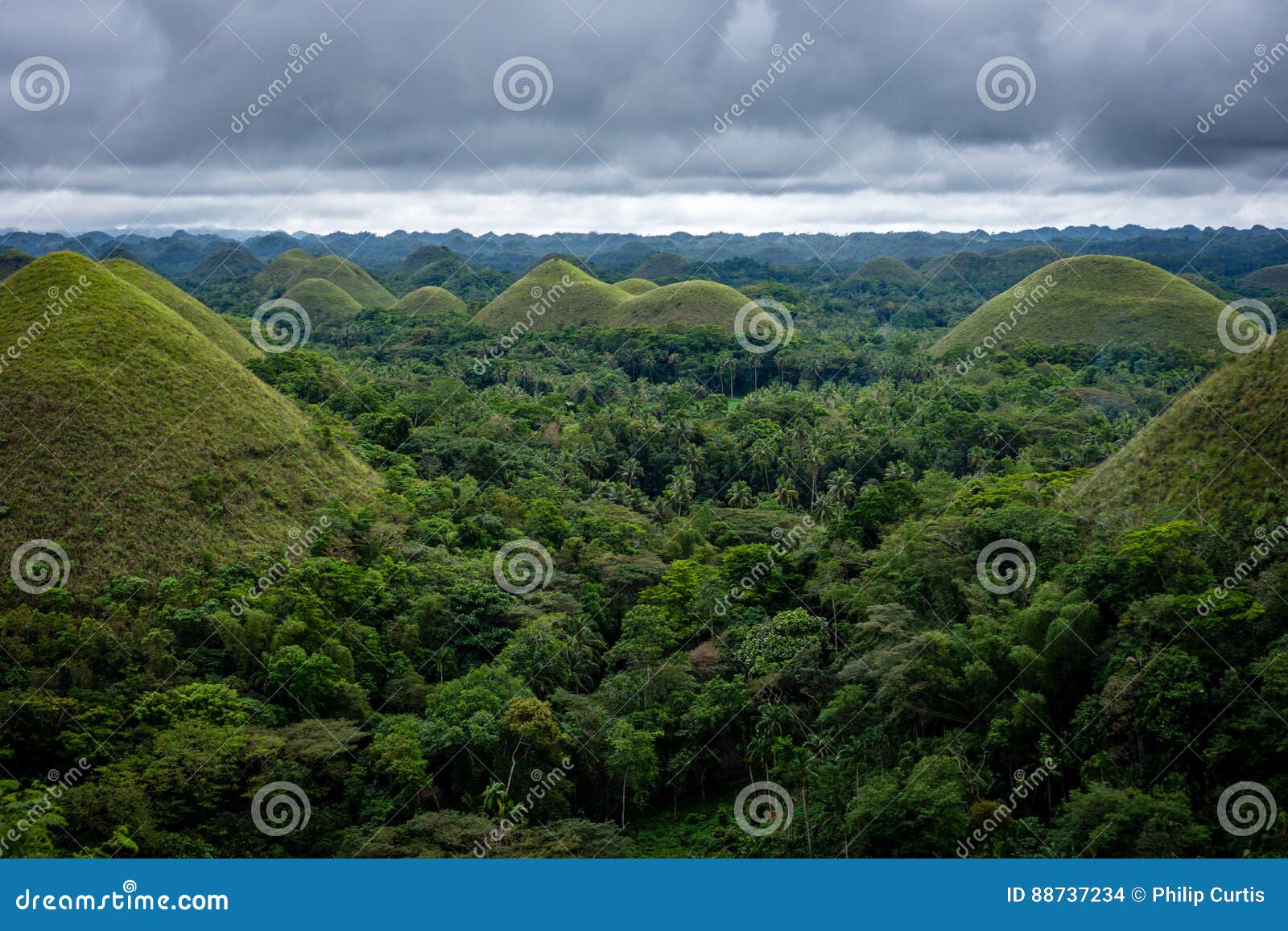 Chocolate Mountains of Bohol Island Stock Photo - Image of famous ...