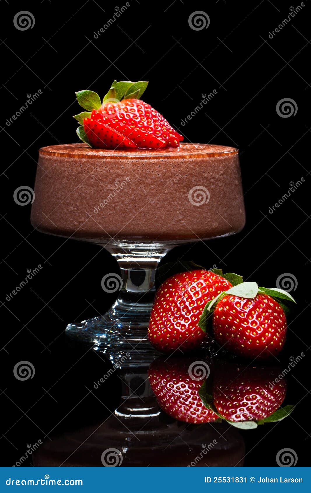 Chocolate Mousee Dessert with Strawberries Stock Image - Image of ...