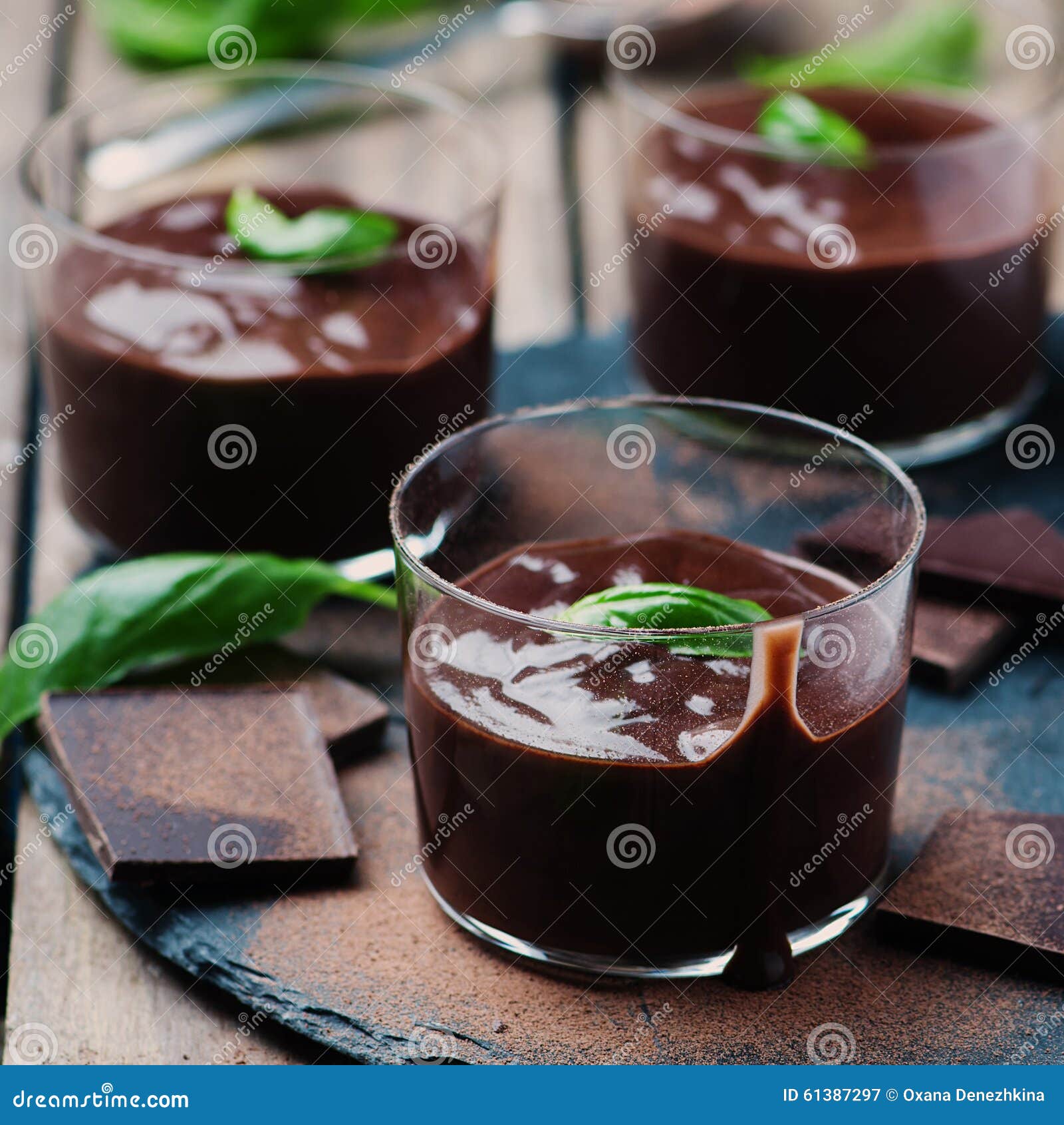 Chocolate Mousse with Basil Stock Image - Image of gourmet, brown: 61387297