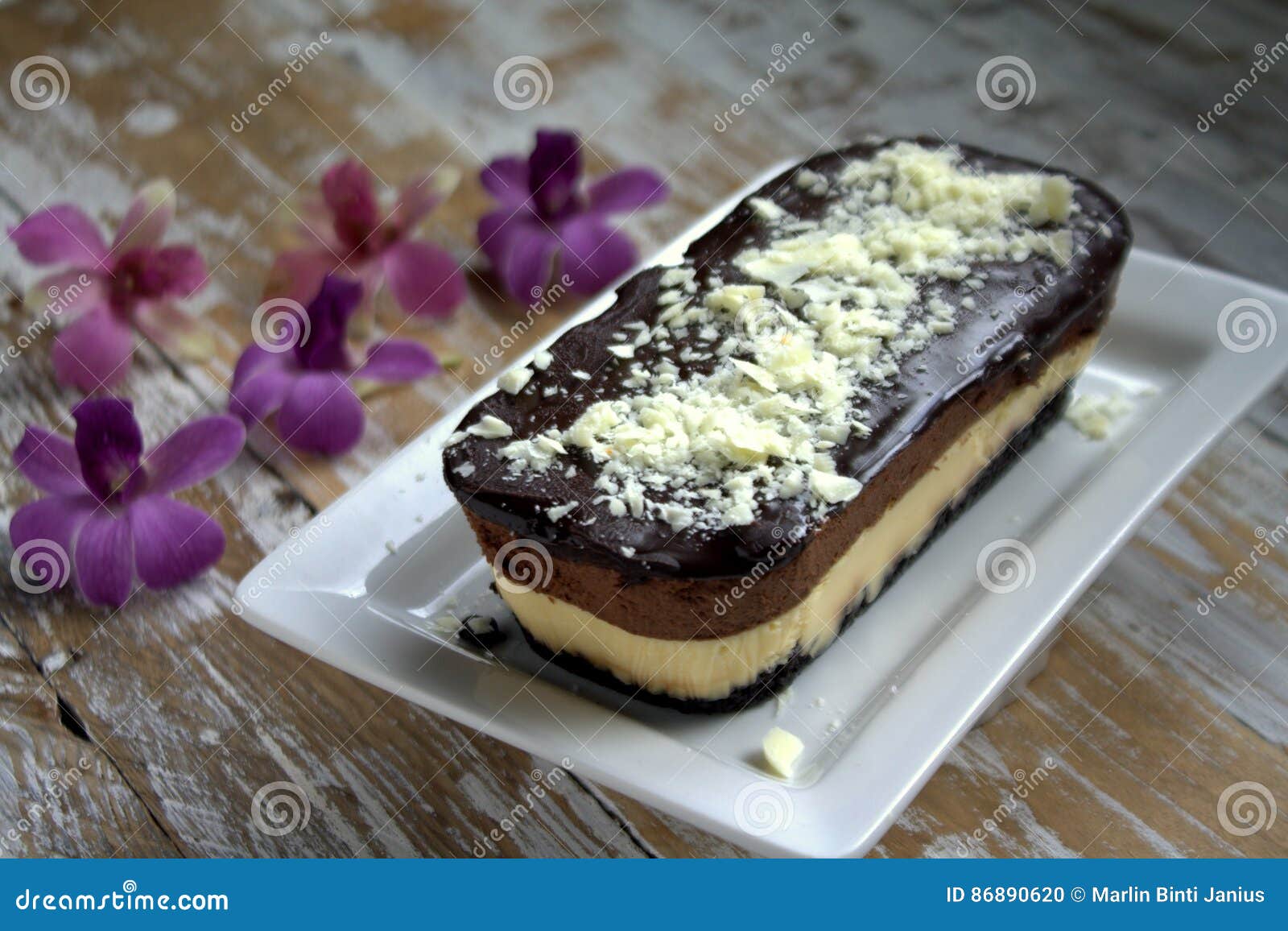 Chocolate mousse cake stock photo. Image of cottage, drink - 86890620