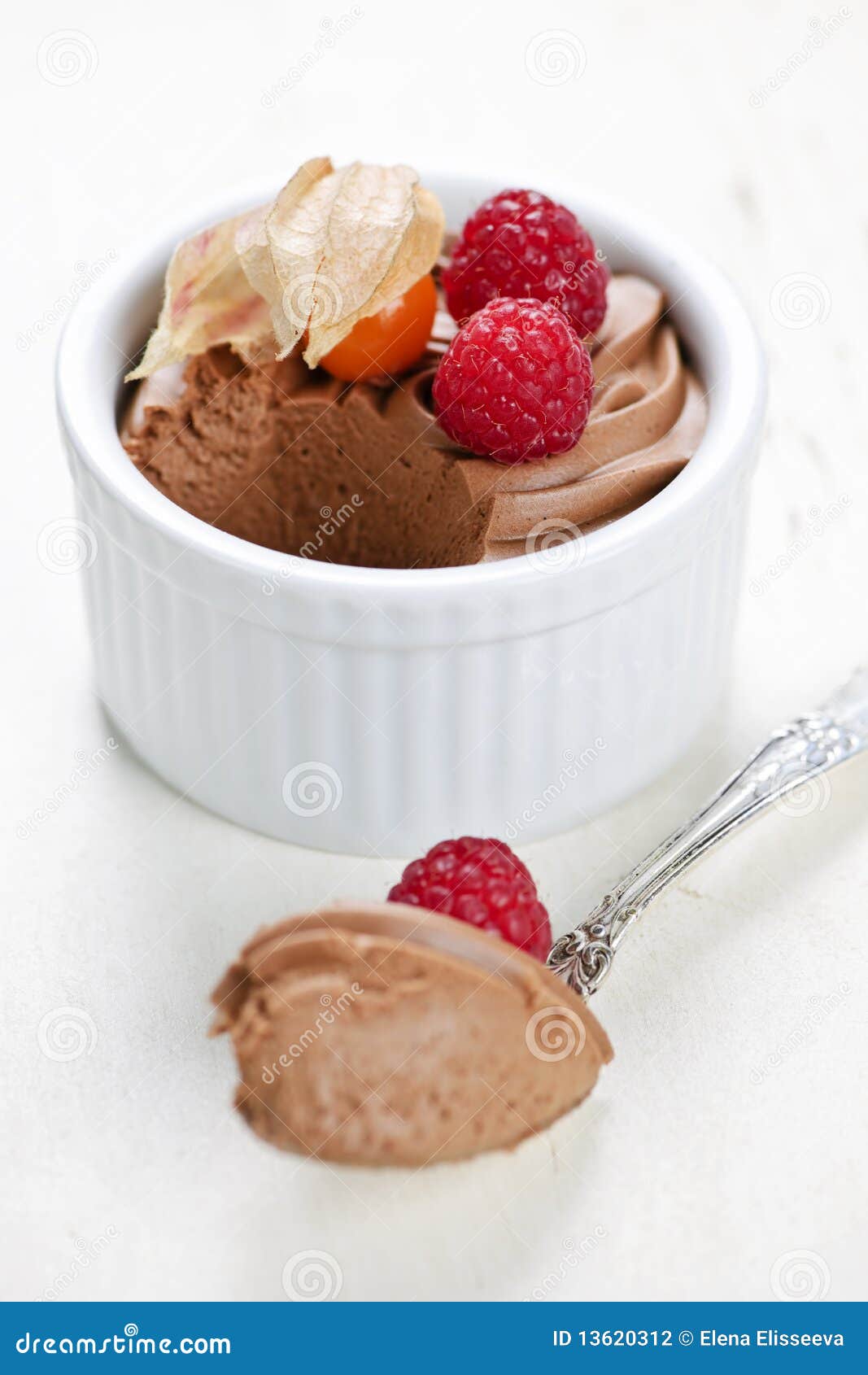 Chocolate Mousse Dessert with a Spoon Stock Photo - Image of eating ...