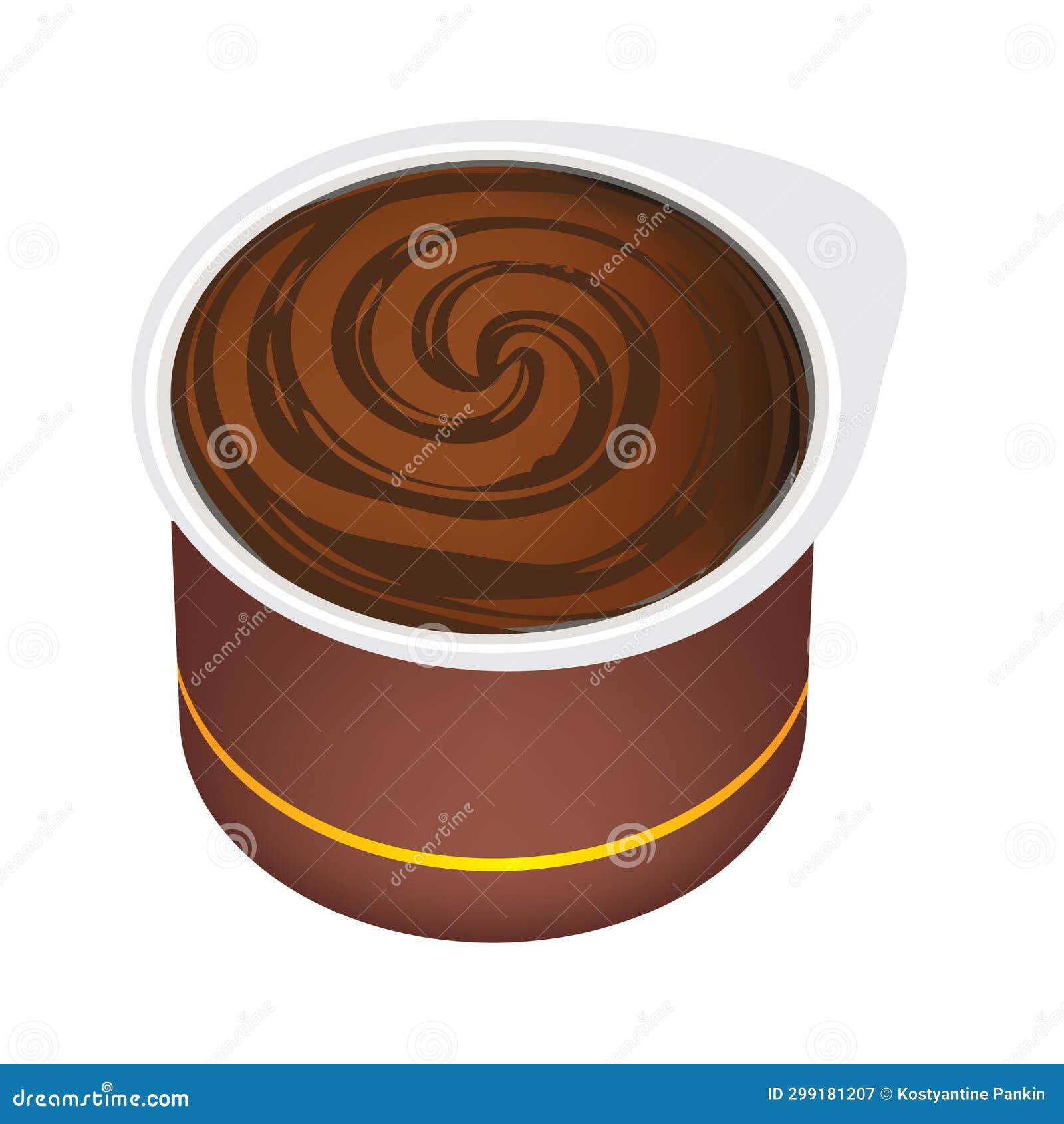 Chocolate Mousse in Plastic Container Stock Illustration - Illustration ...