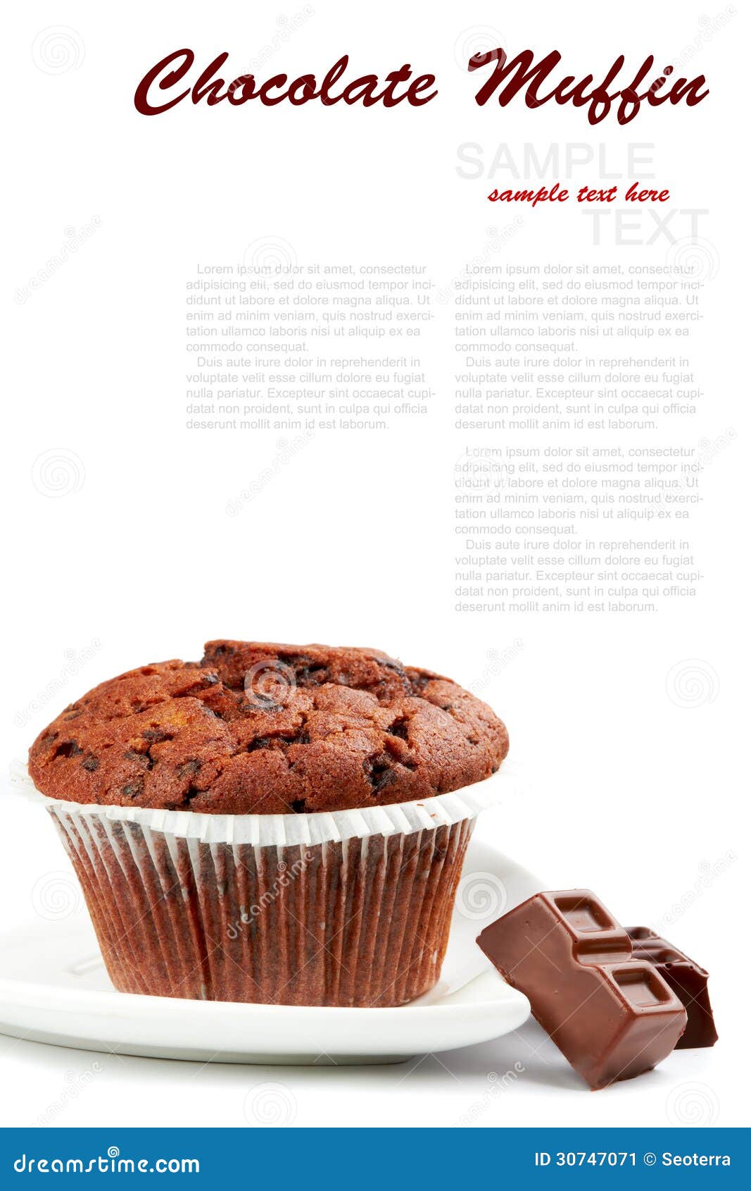Chocolate Muffin stock image. Image of border, cupcake - 30747071