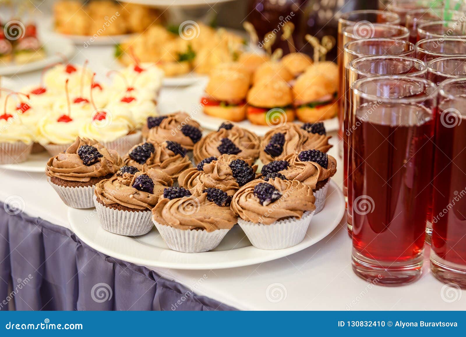 Chocolate Muffins on Buffet Table Stock Photo - Image of fancy, biscuit ...