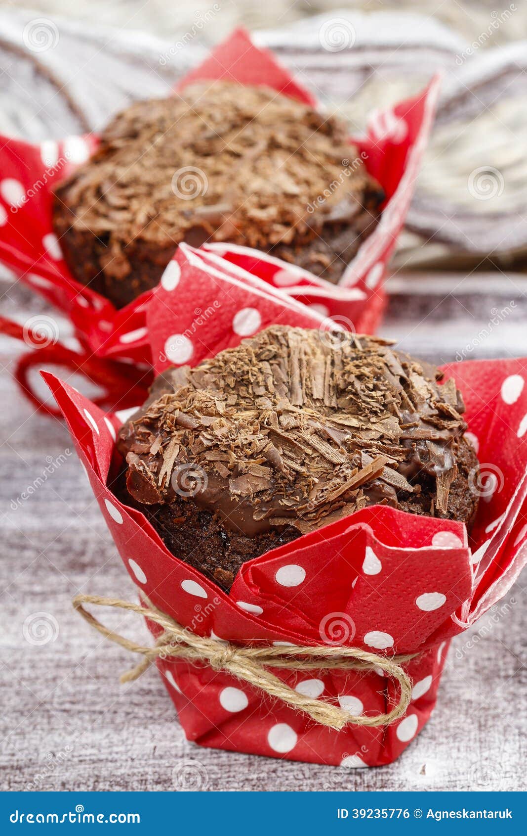 Chocolate Muffins on Party Table Stock Photo - Image of delicacy ...