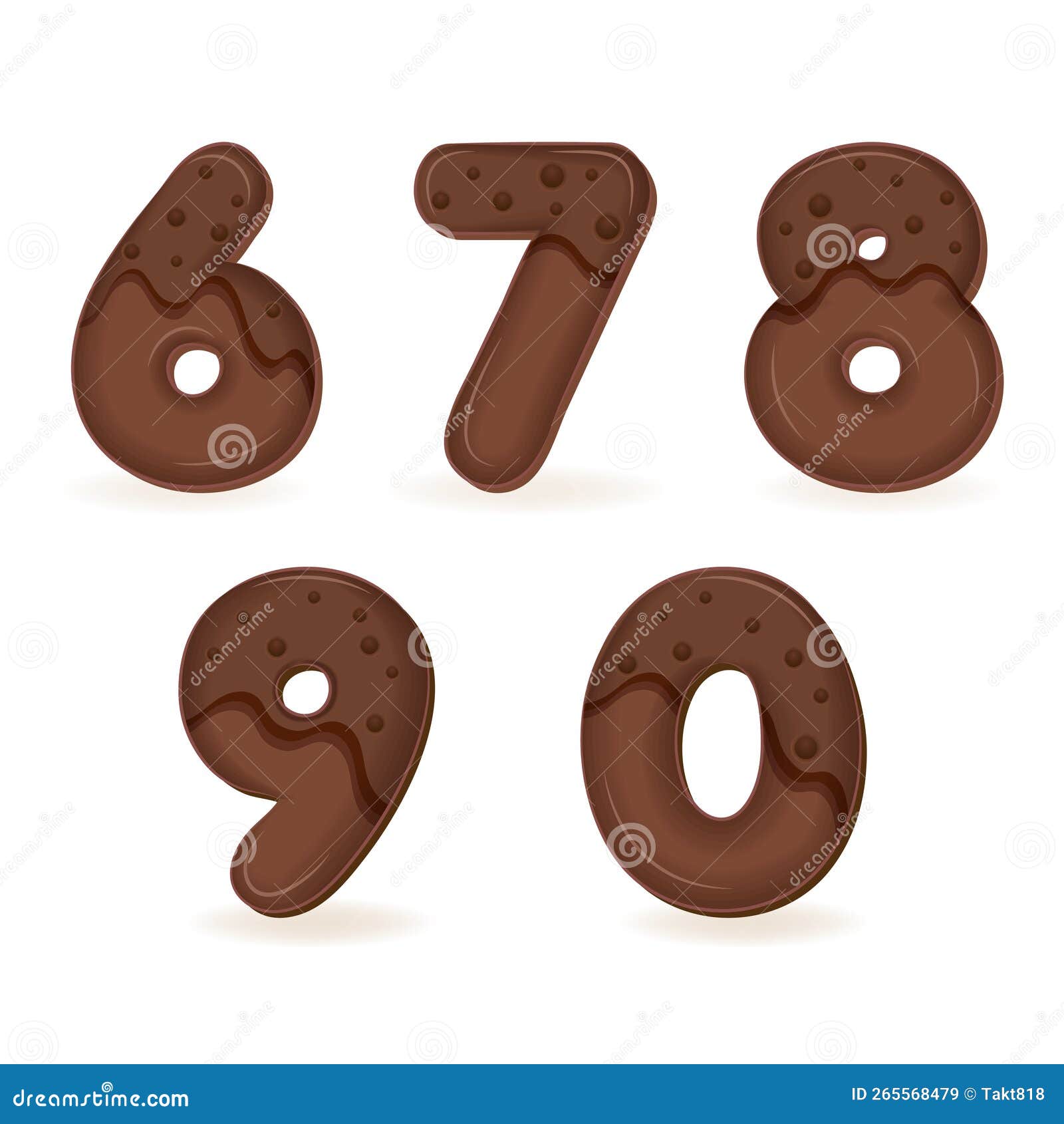 Chocolate Number, Font Number Illustration Stock Vector - Illustration ...