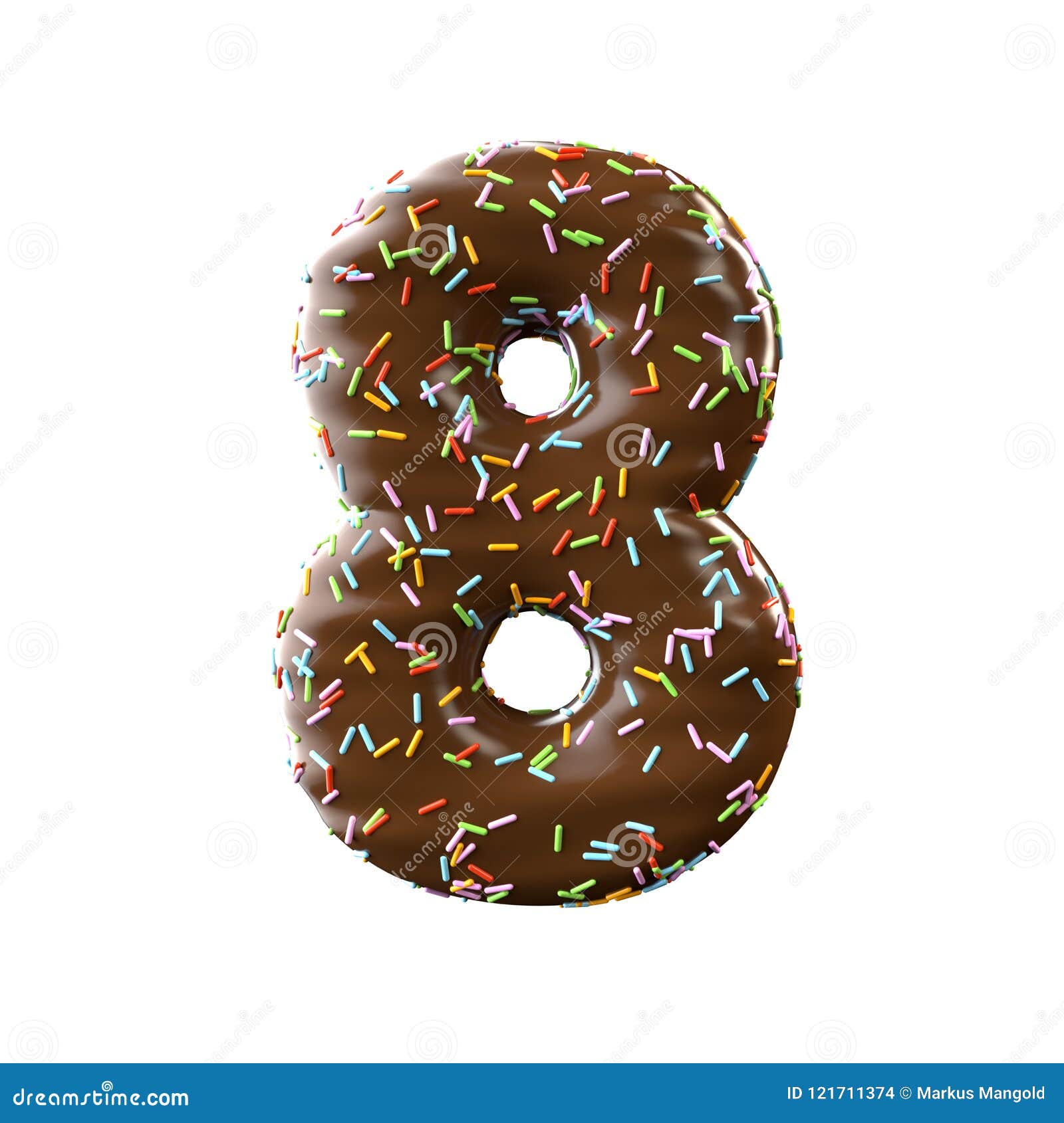 Chocolate Number 8 Isolated on White Background Stock Photo - Image of ...