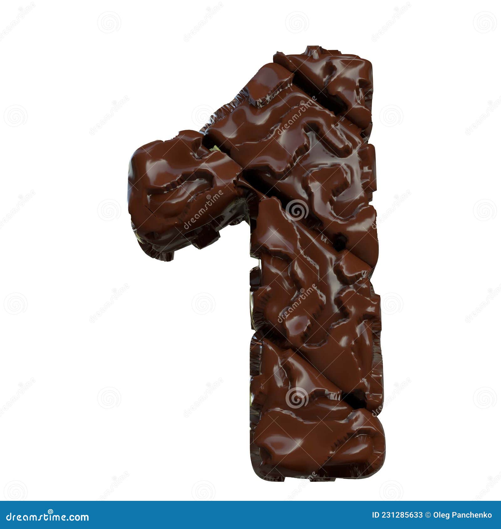 Chocolate Numbers. 3d Number 1 Stock Image - Illustration of sugar ...