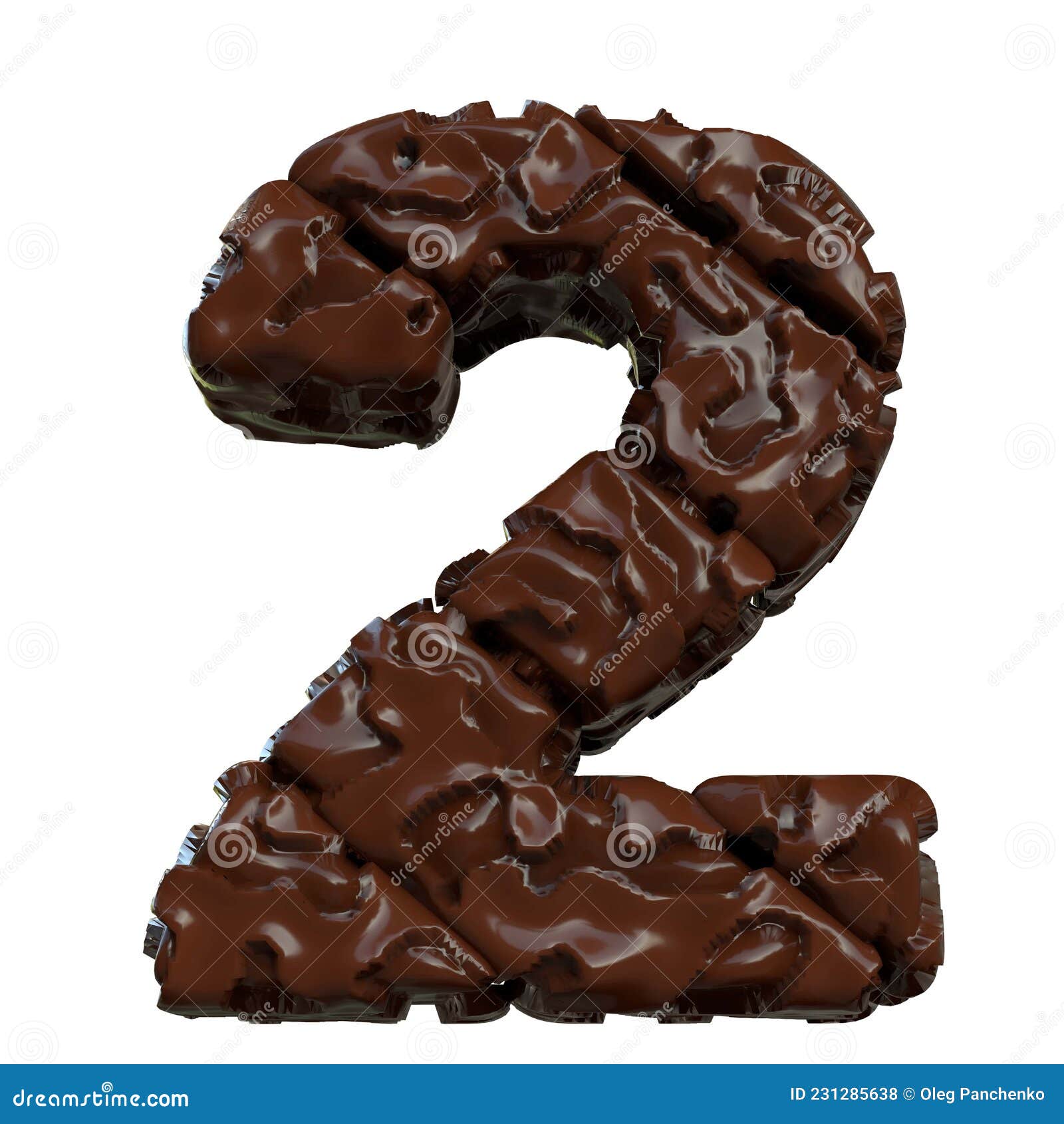 Chocolate Numbers. 3d Number 2 Stock Photo - Illustration of event ...
