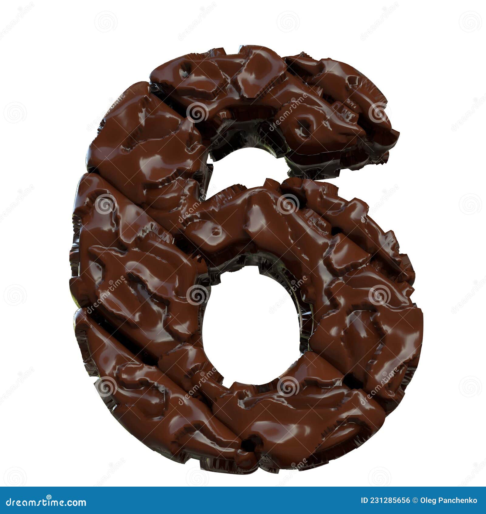 Chocolate Numbers. 3d Number 6 Stock Photo - Illustration of celebrate ...