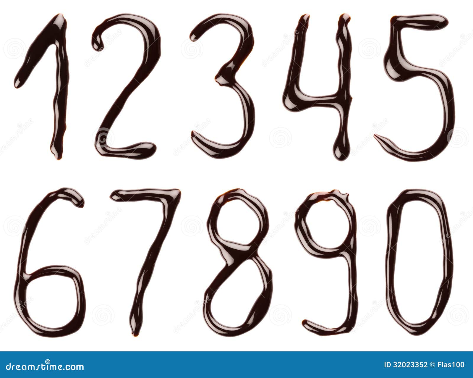 Chocolate numbers stock photo. Image of spatter, runs - 32023352