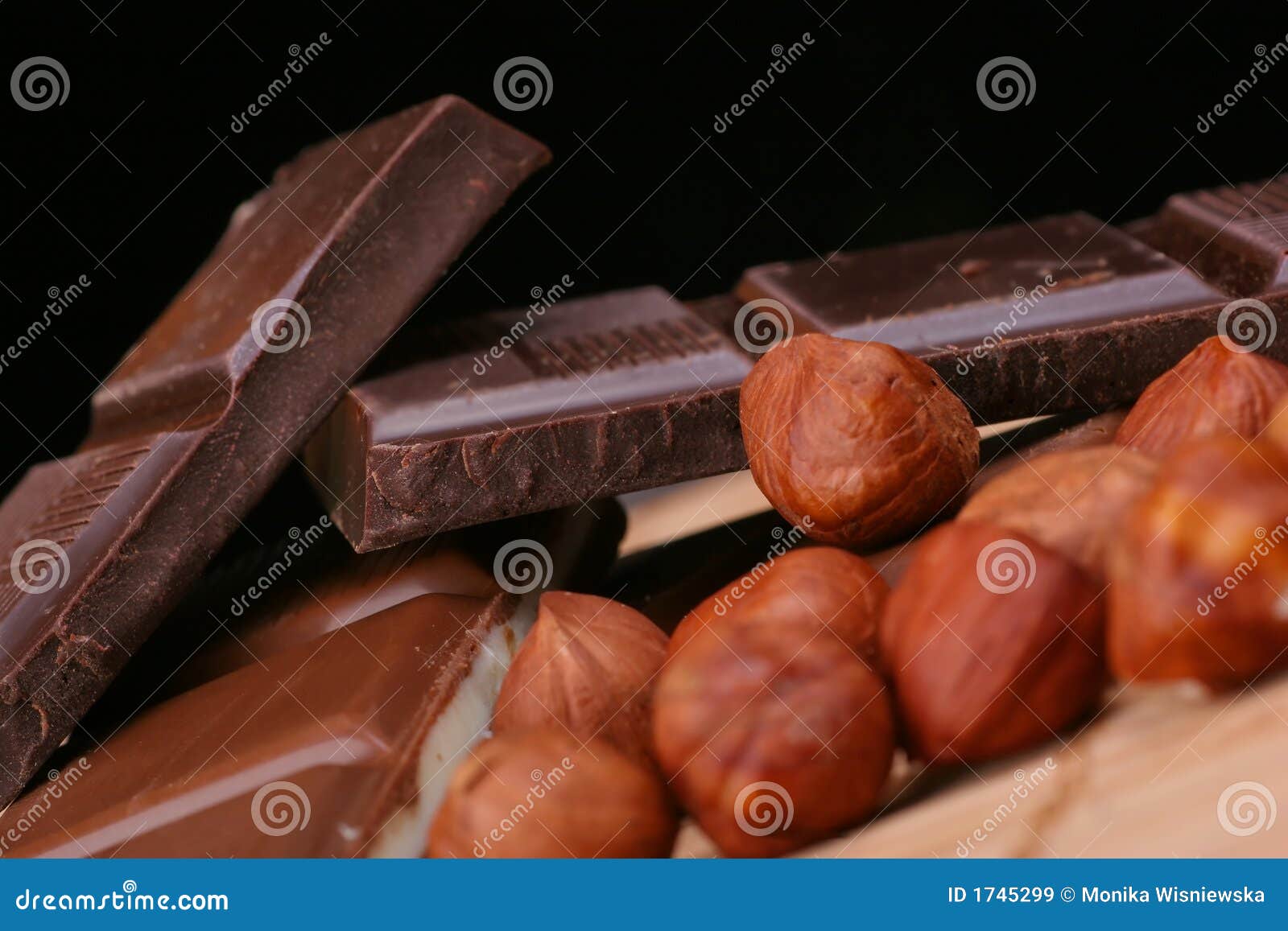Chocolate and Nuts stock image. Image of black, bars, dessert - 1745299