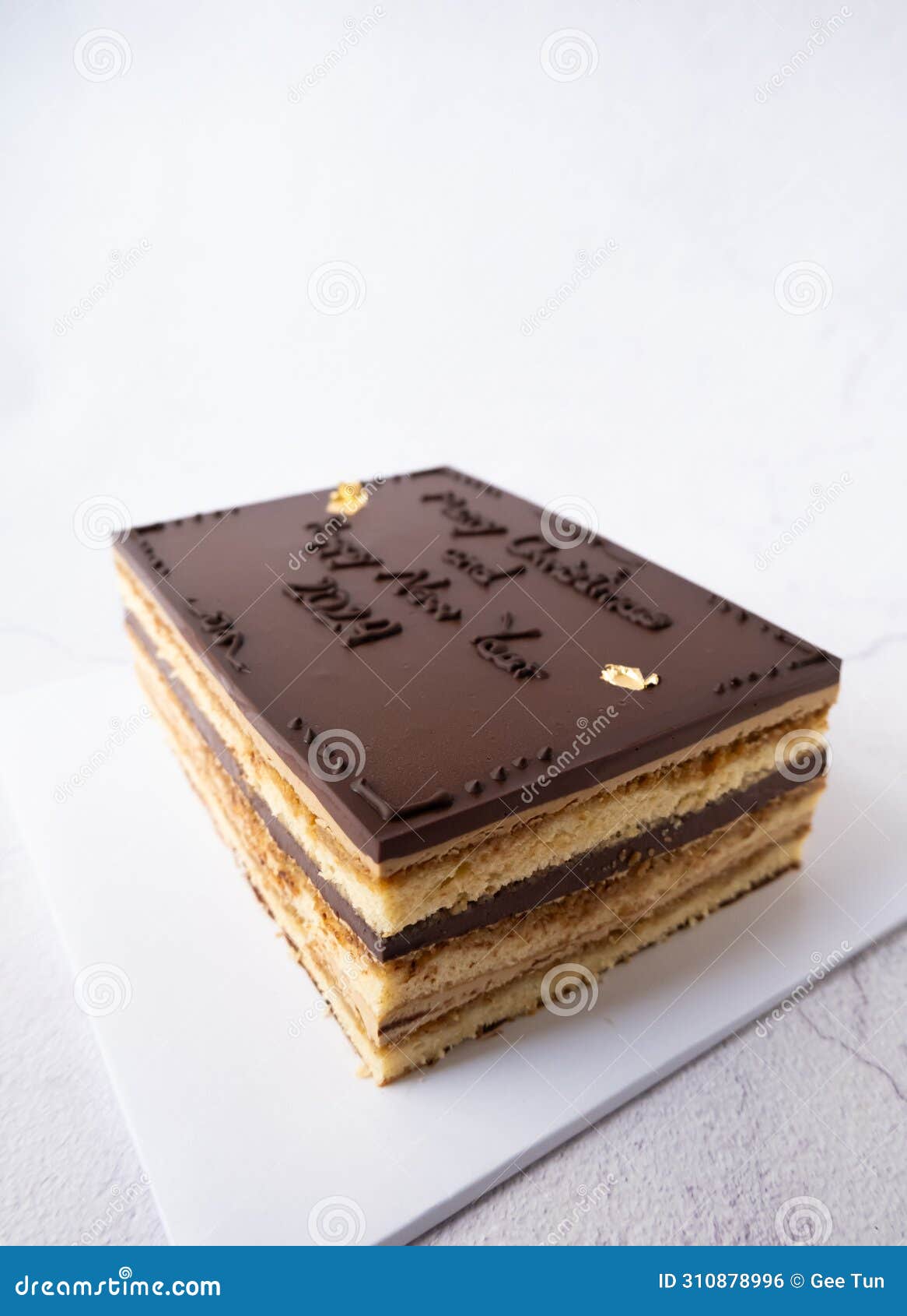 Chocolate Opera Cakes for Birthday Stock Photo - Image of opera, chips ...