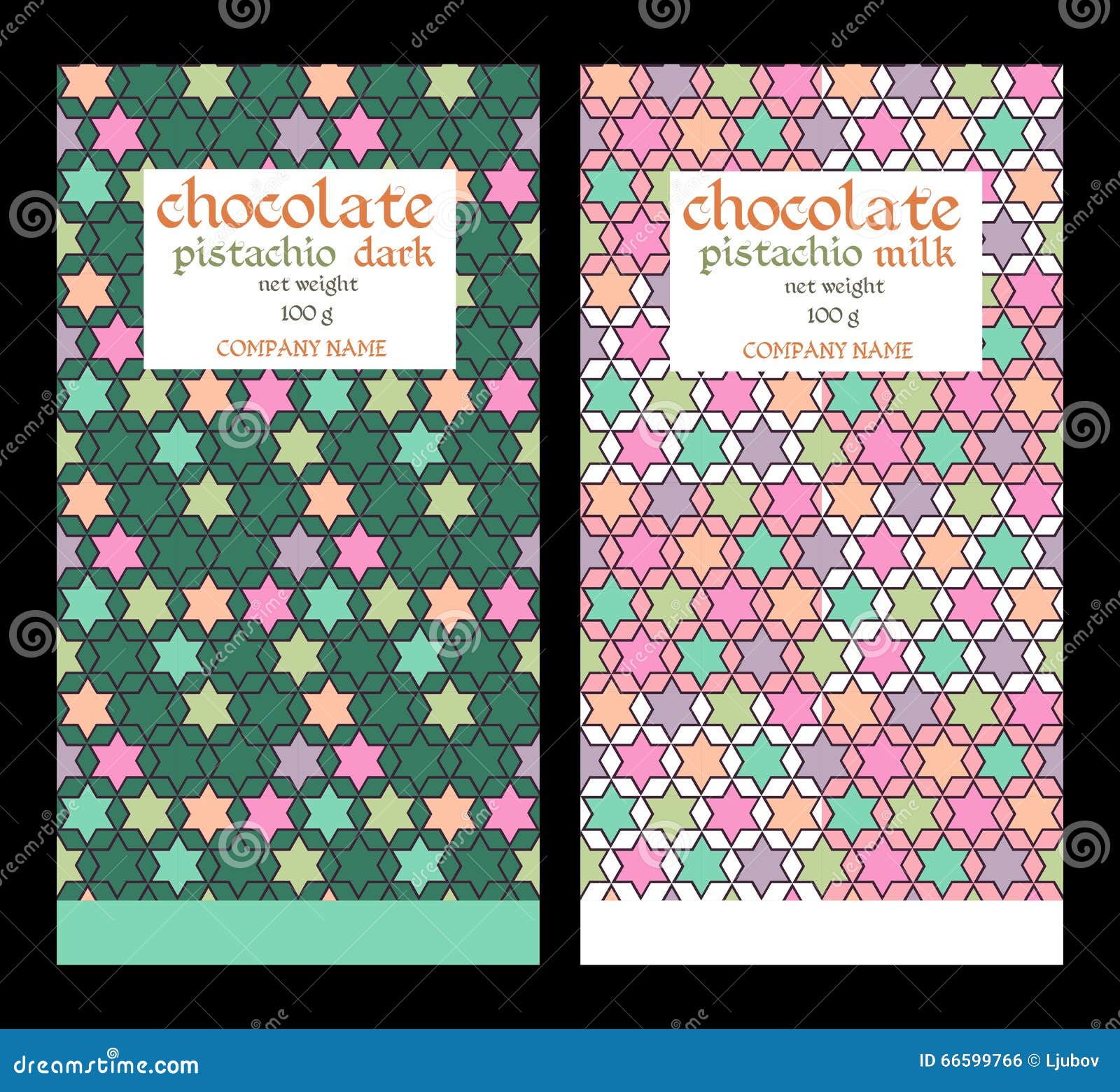 Chocolate Packaging Design. Colorful Seamless Patterns Stock Vector ...