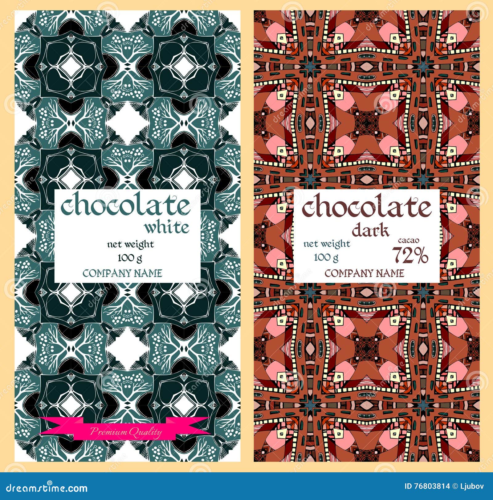 Chocolate Packaging Design. Ornamental Pattern Stock Vector ...