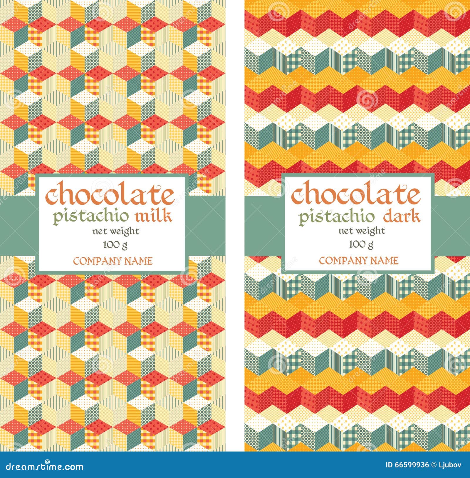 Chocolate Packaging Design. Seamless Patchwork Pattern Stock Vector ...