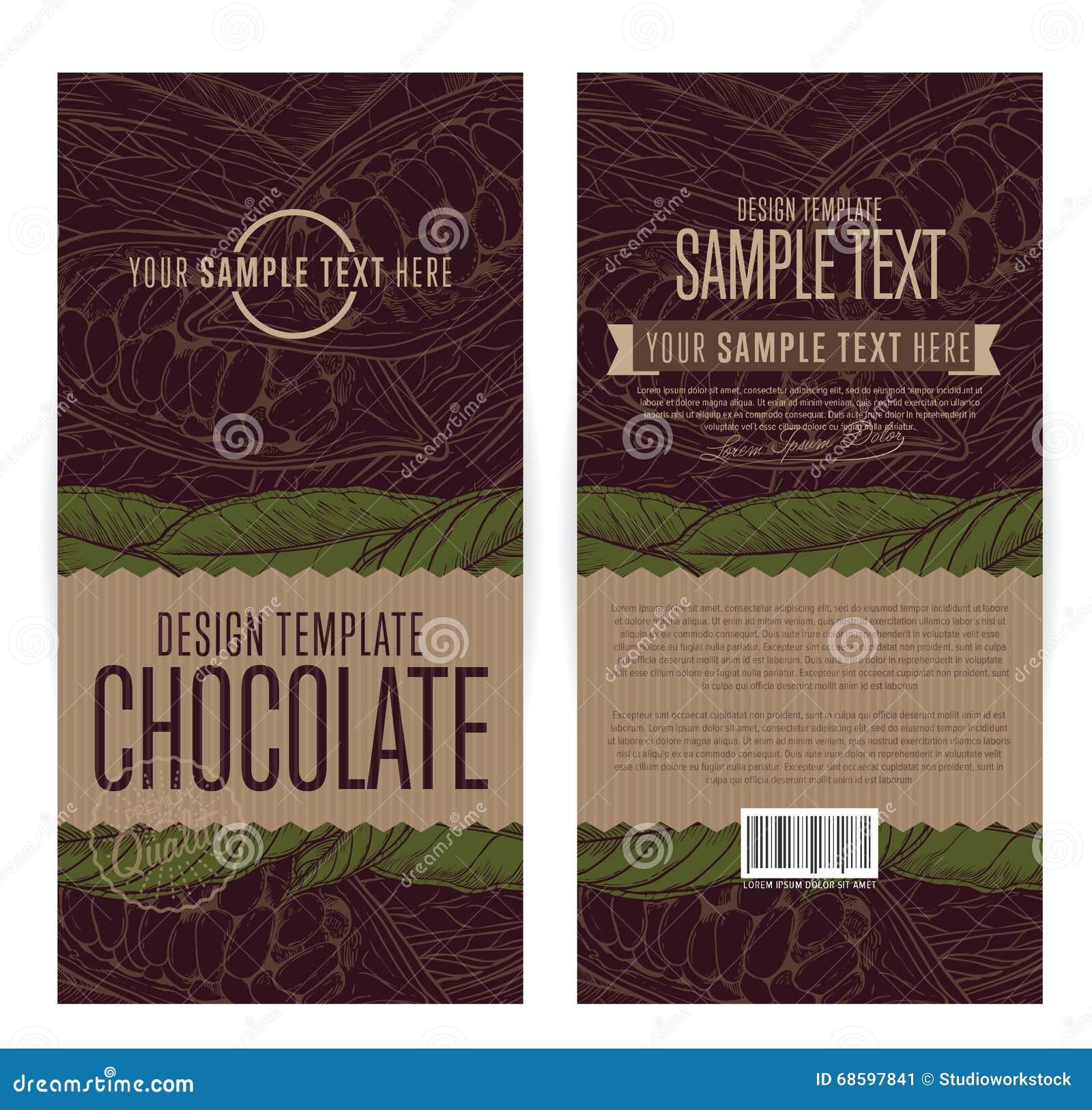 Chocolate Bar Packaging Set. Trendy Luxury Product Branding Template ...