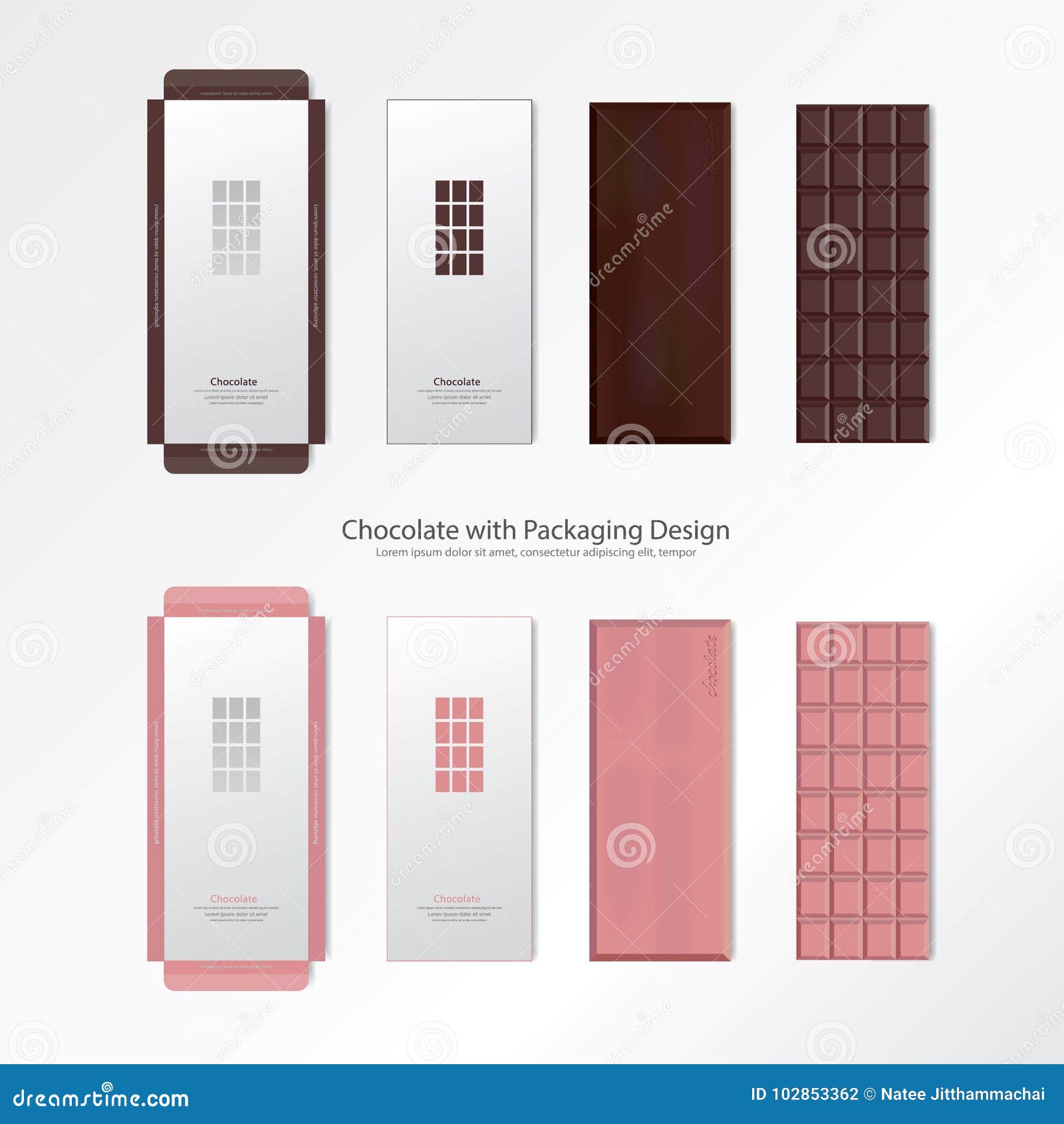 Chocolate with Packaging Design Stock Vector - Illustration of modern ...