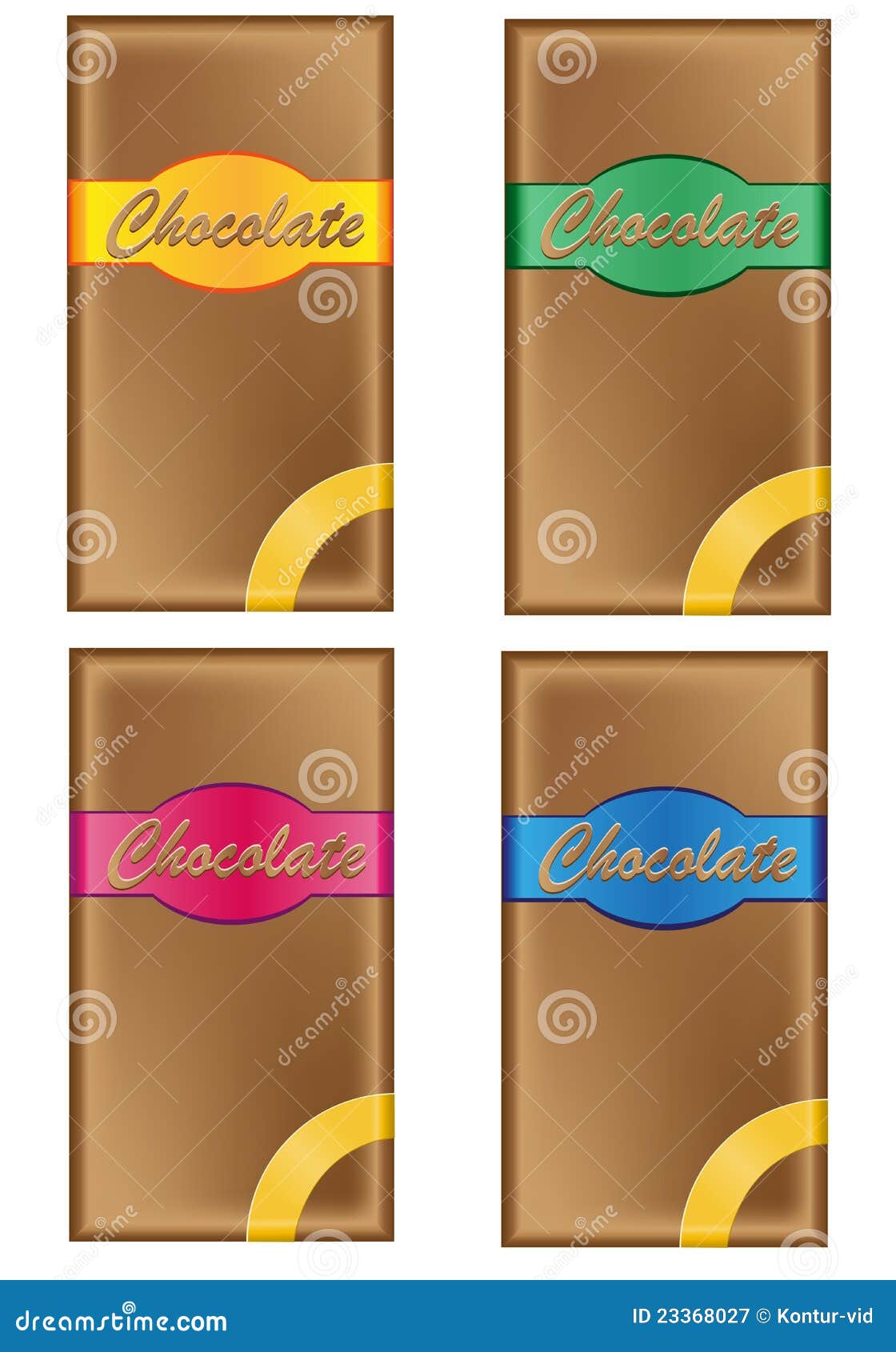 Chocolate in Packing with Coloured Labels Stock Vector - Illustration ...