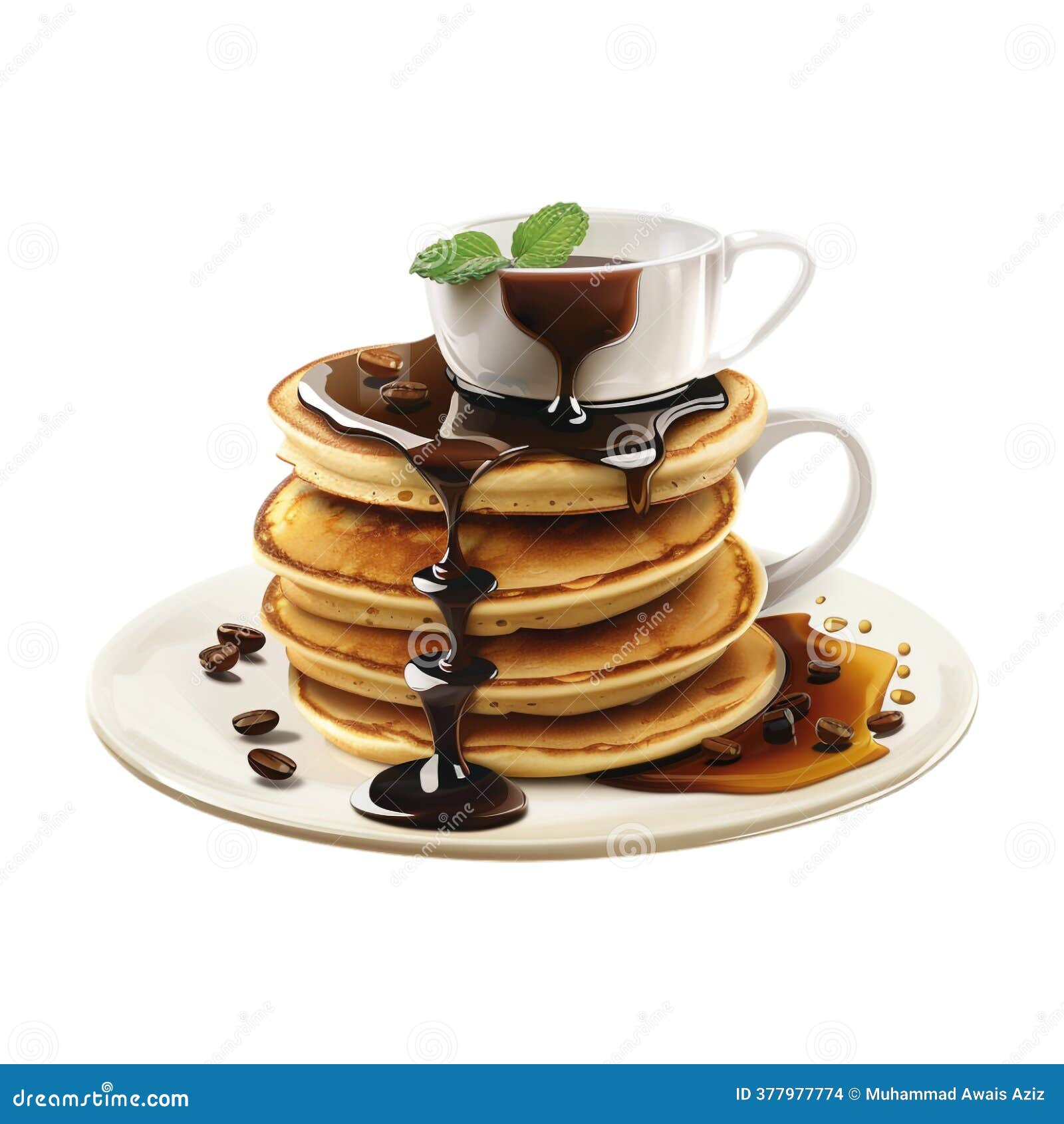 Chocolate Pancake Clipart Png Illustration In Cute Animated Cartoon ...