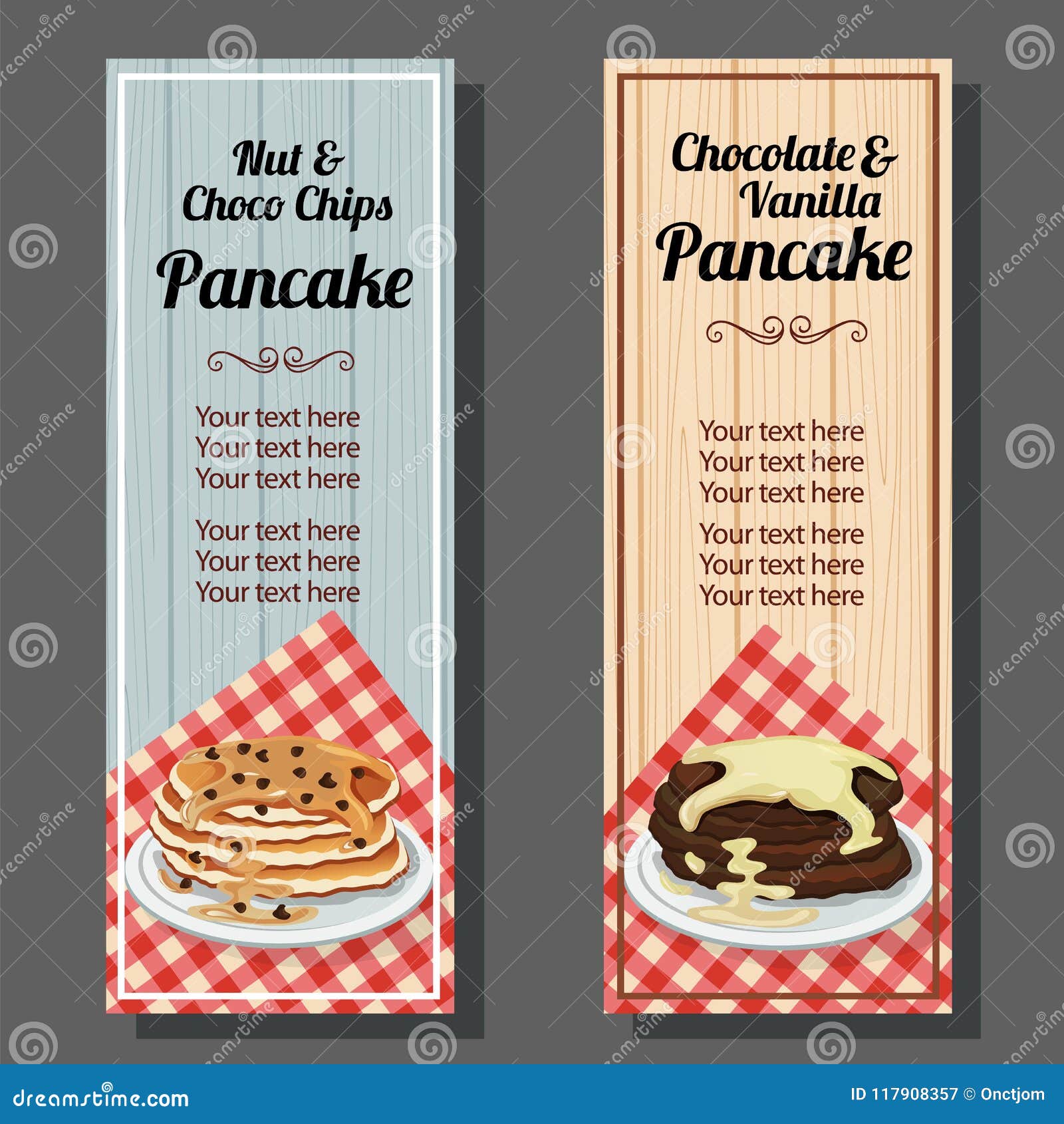 Chocolate Pancake Vertical Banner Stock Vector - Illustration of golden ...