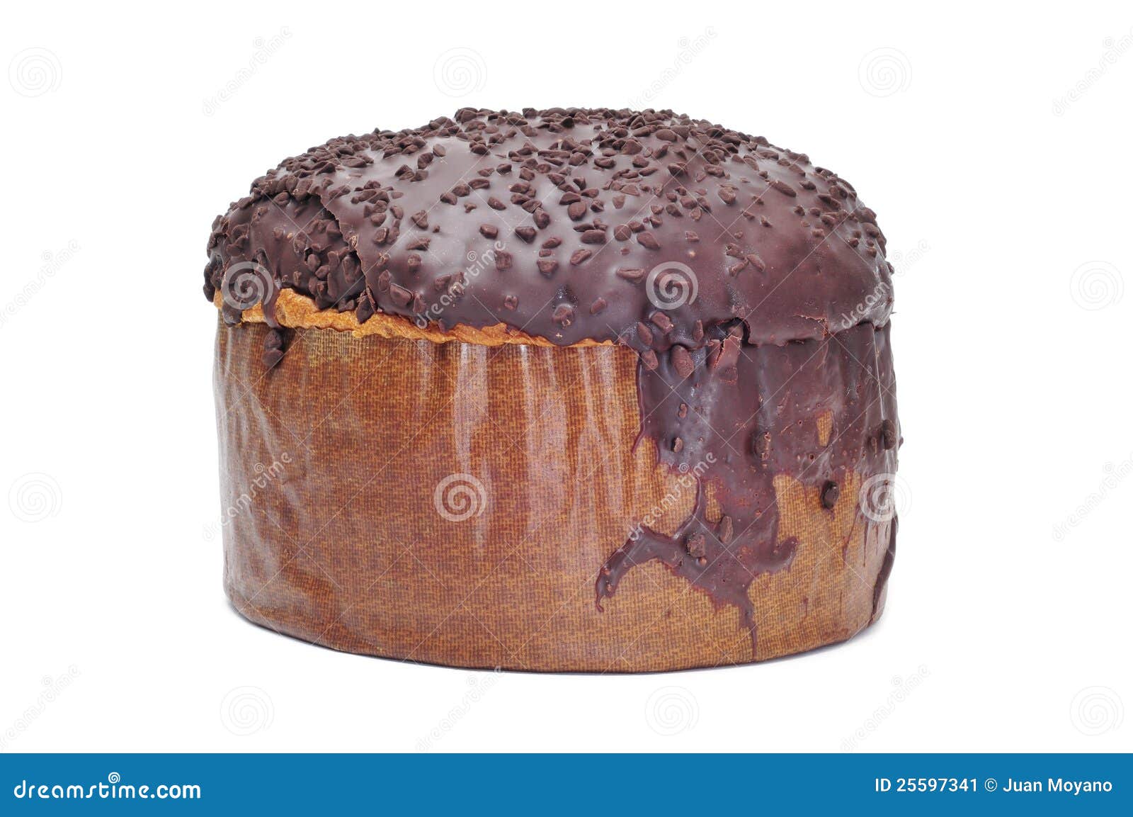 Chocolate panettone stock image. Image of frost, celebration - 25597341