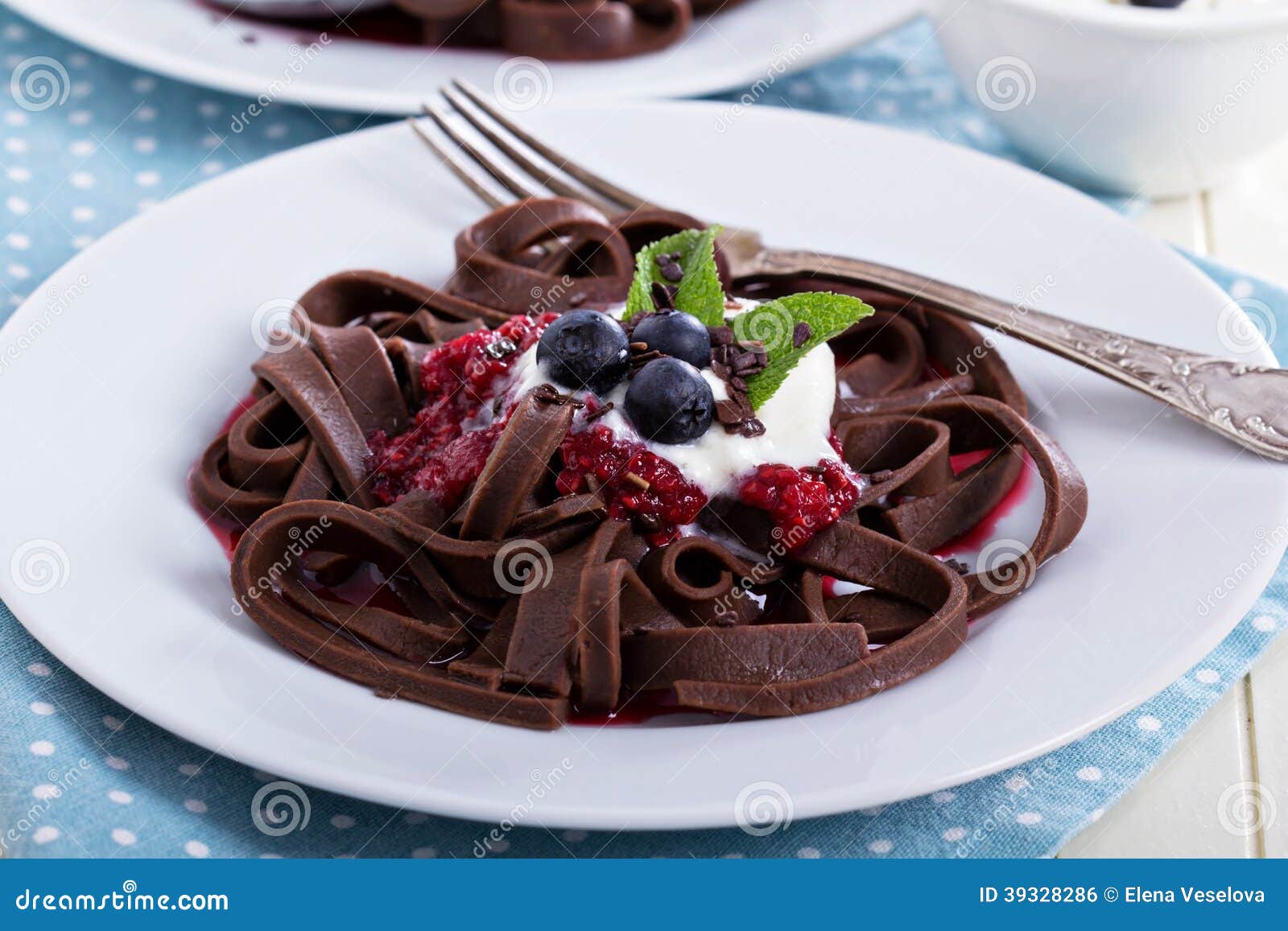 Chocolate pasta stock photo. Image of fresh, raspberry - 39328286