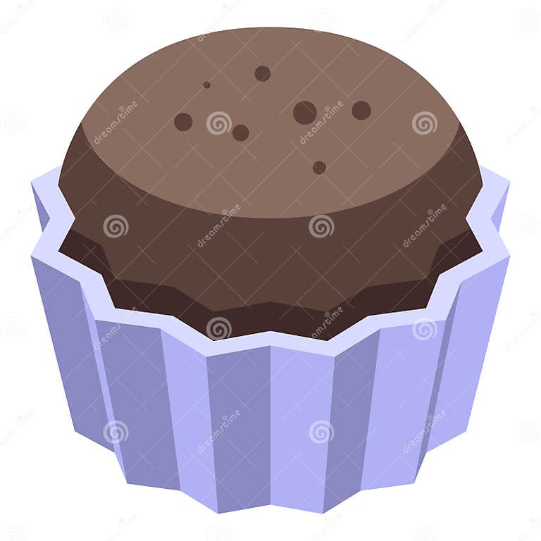 Chocolate Paste Cupcake Icon, Isometric Style Stock Vector ...