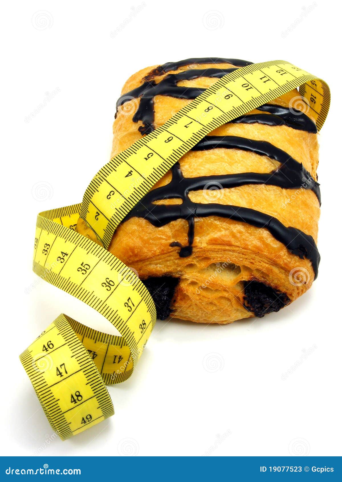 Chocolate Pastry Cake & Measuring Tape Stock Image - Image of sweet ...