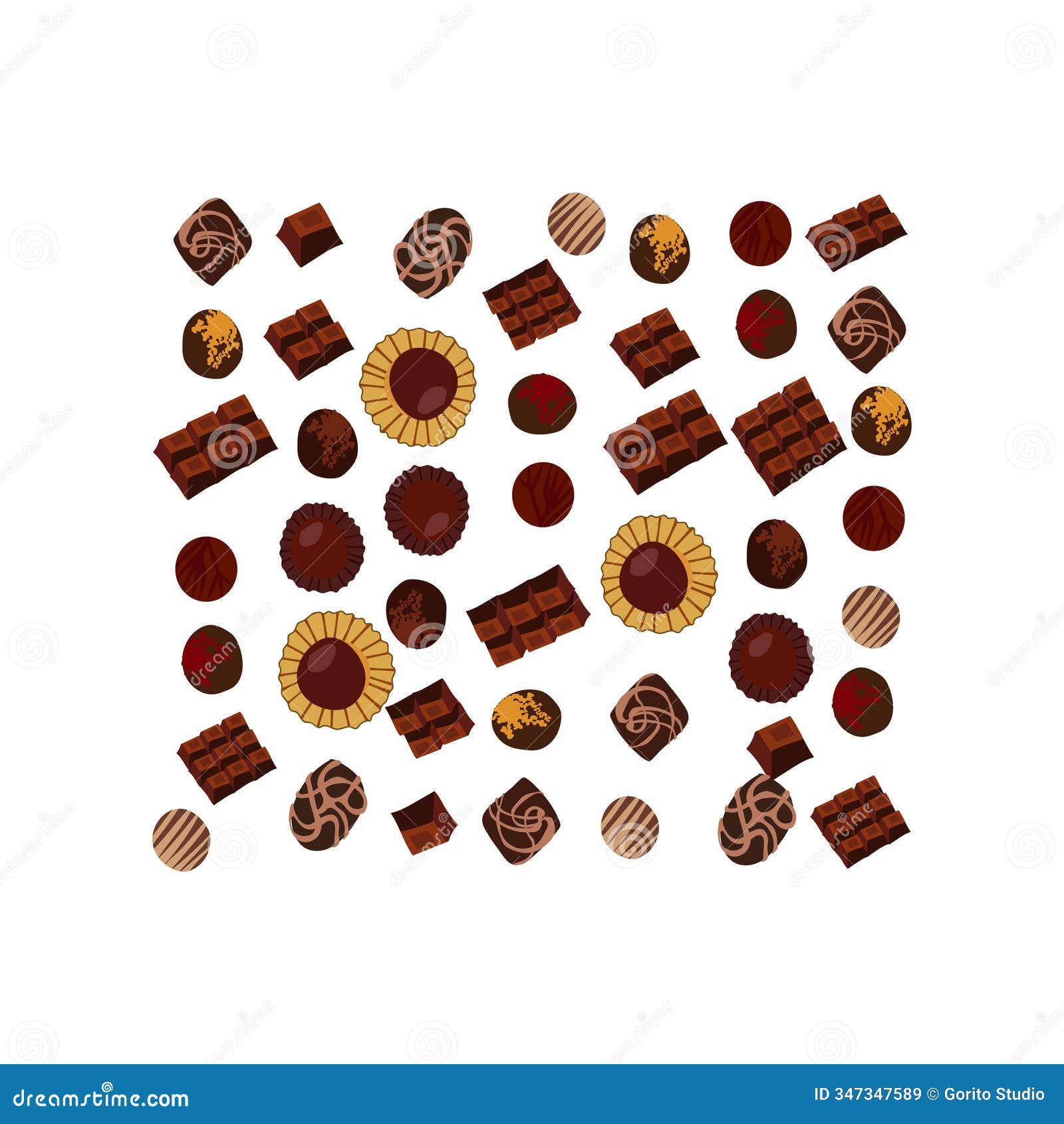 Chocolate Pattern Set Free Vector Illustration Stock Illustration ...