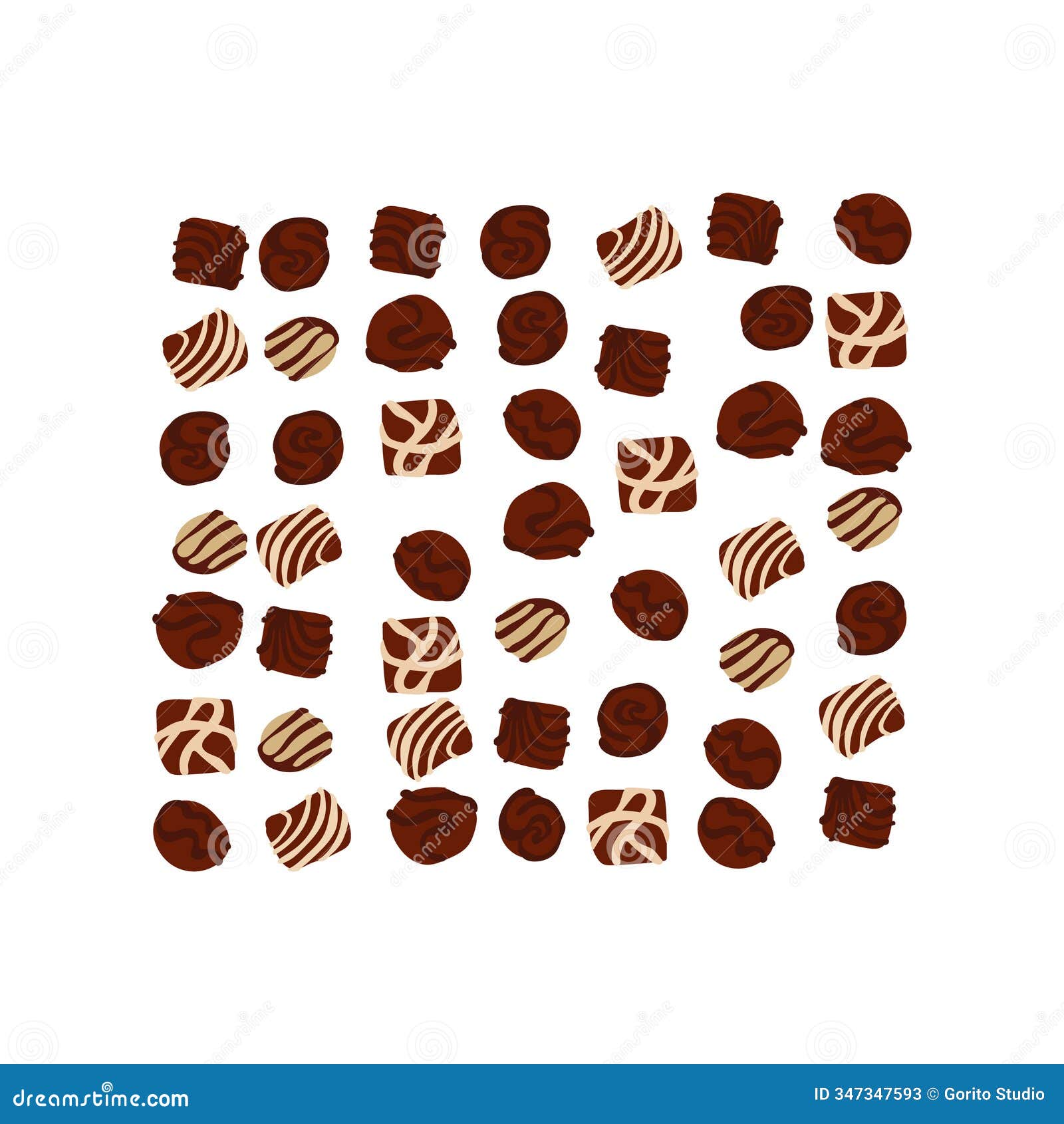 Chocolate Pattern Set Free Vector Illustration Stock Illustration ...