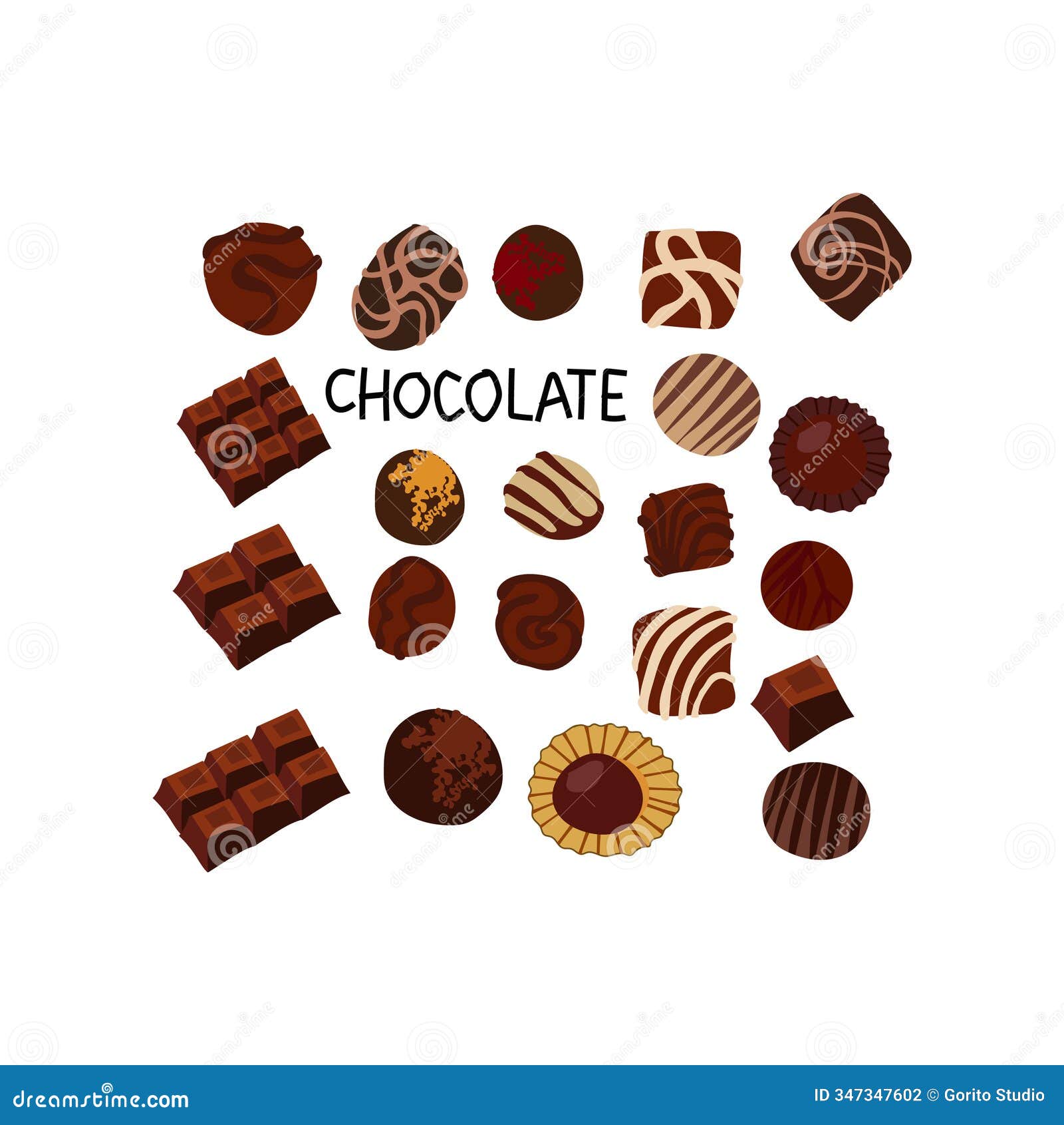 Chocolate Pattern Set Free Vector Illustration Stock Illustration ...