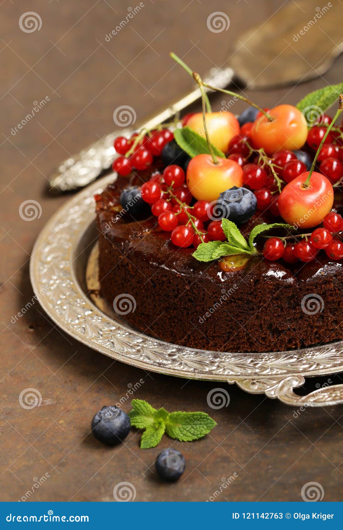 Chocolate pie cake stock image. Image of icing, pastry - 121142763