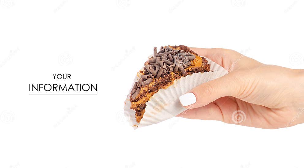 Chocolate Piece of Cake in Hand Pattern Stock Photo - Image of ...