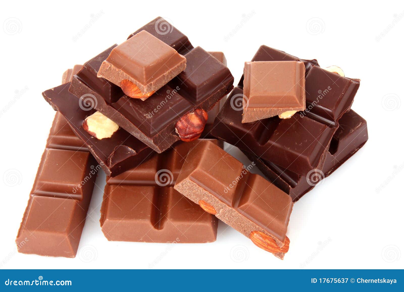 Chocolate pieces stock image. Image of chocolate, black - 17675637