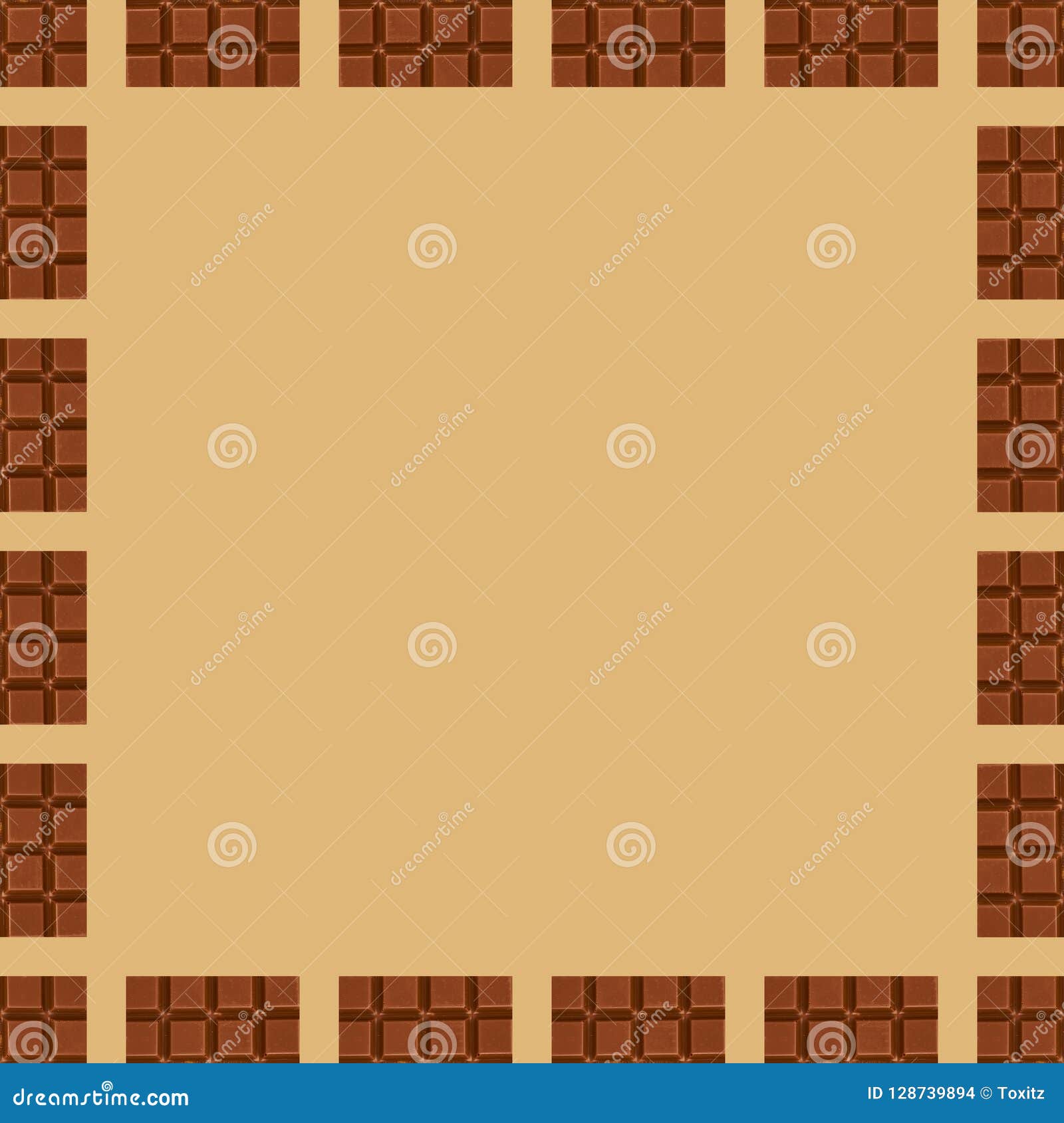 Chocolate Pieces Background, Frame and Border, Copy Space Photo Stock ...