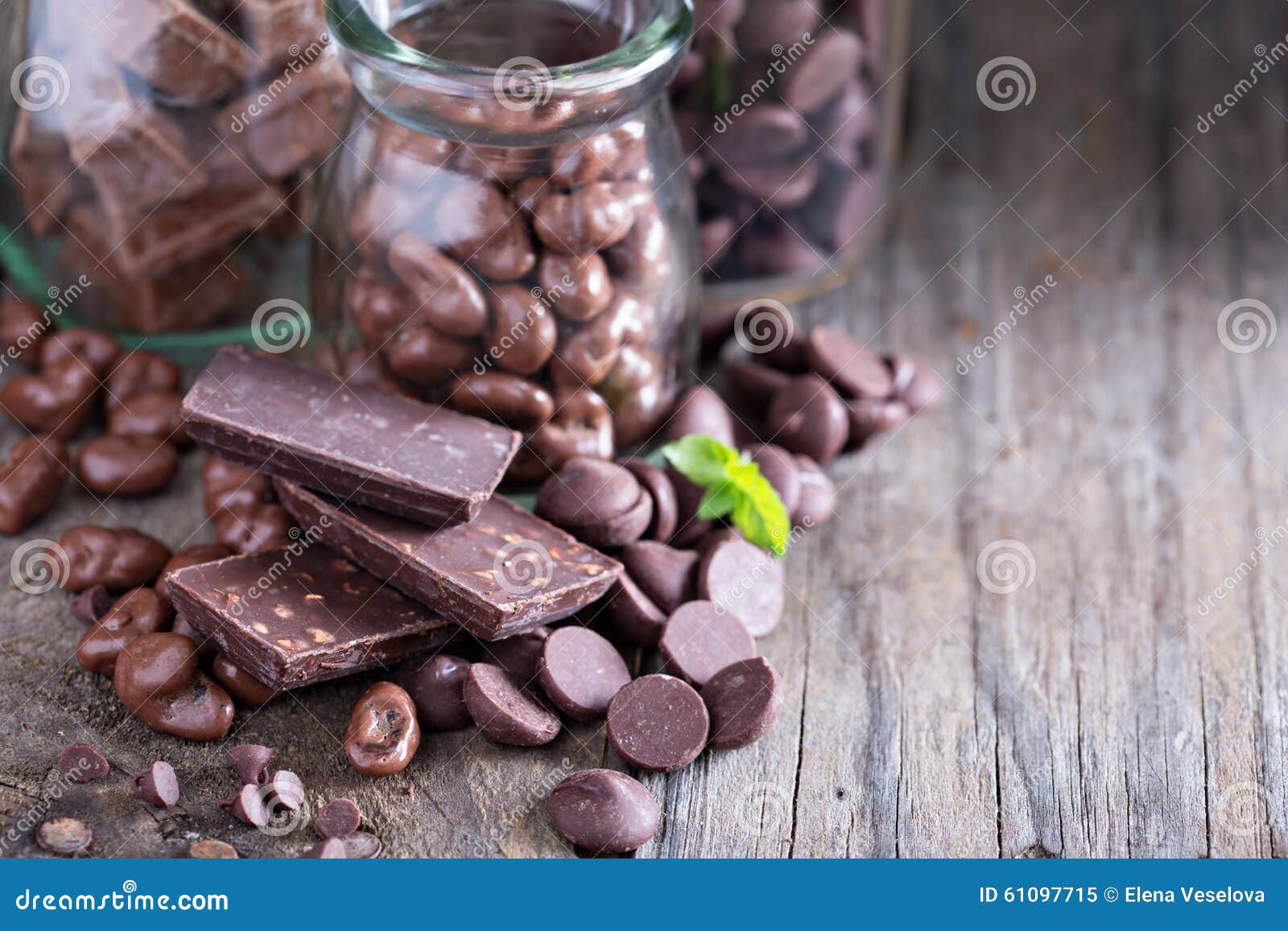 Chocolate Pieces, Chips, Candies and Bars Stock Image - Image of diet ...