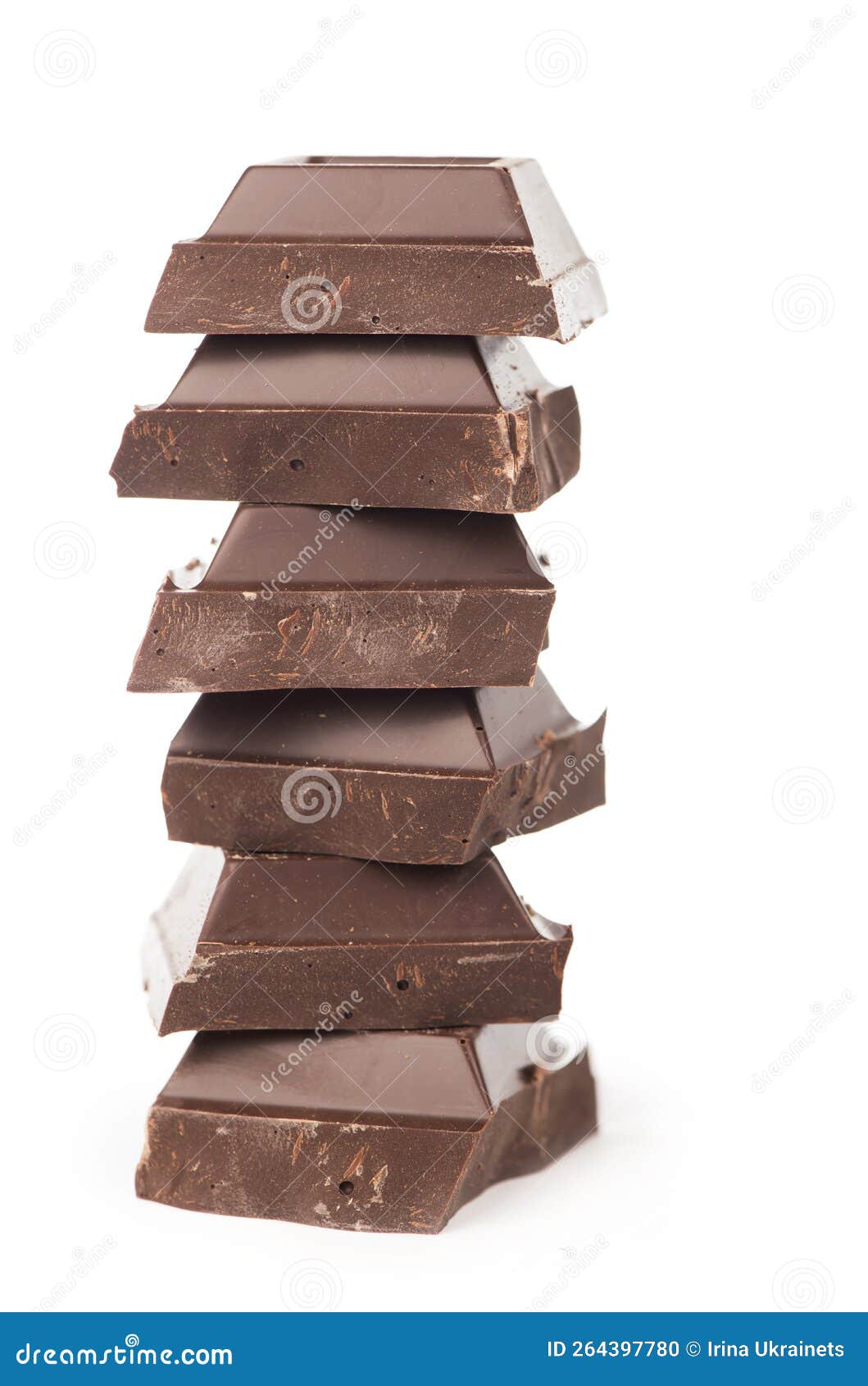 Chocolate Pieces. Dark Chocolate Bars Stacked High Stock Photo - Image ...