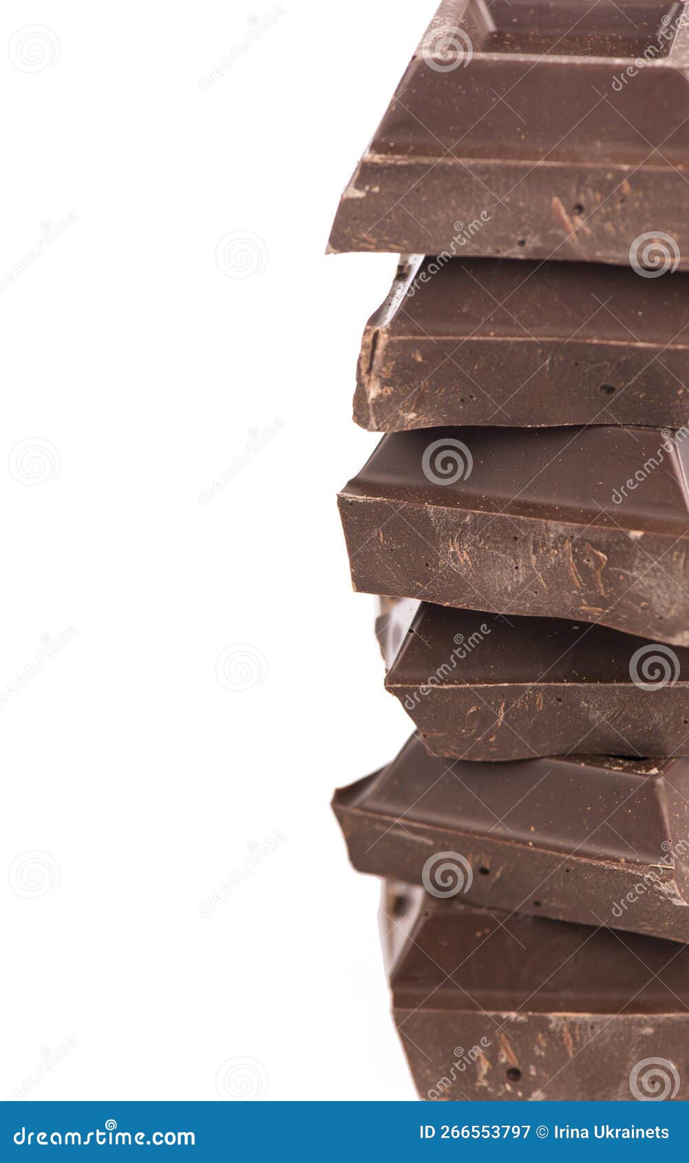 Chocolate Pieces. Dark Chocolate Bars Stacked High Stock Image - Image ...