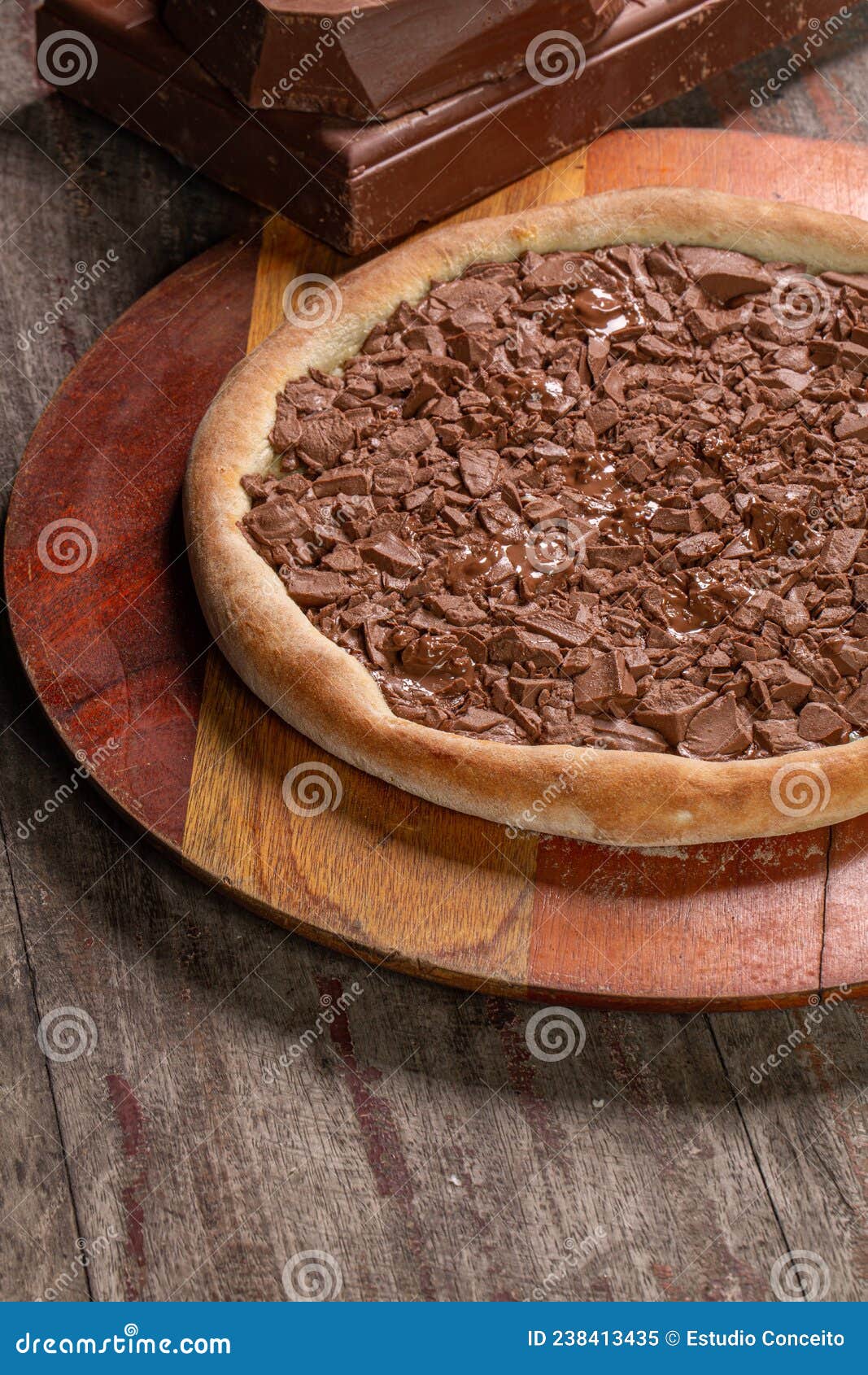 Chocolate Pizza. Brazilian Sweet Pizza Stock Image - Image of dessert ...